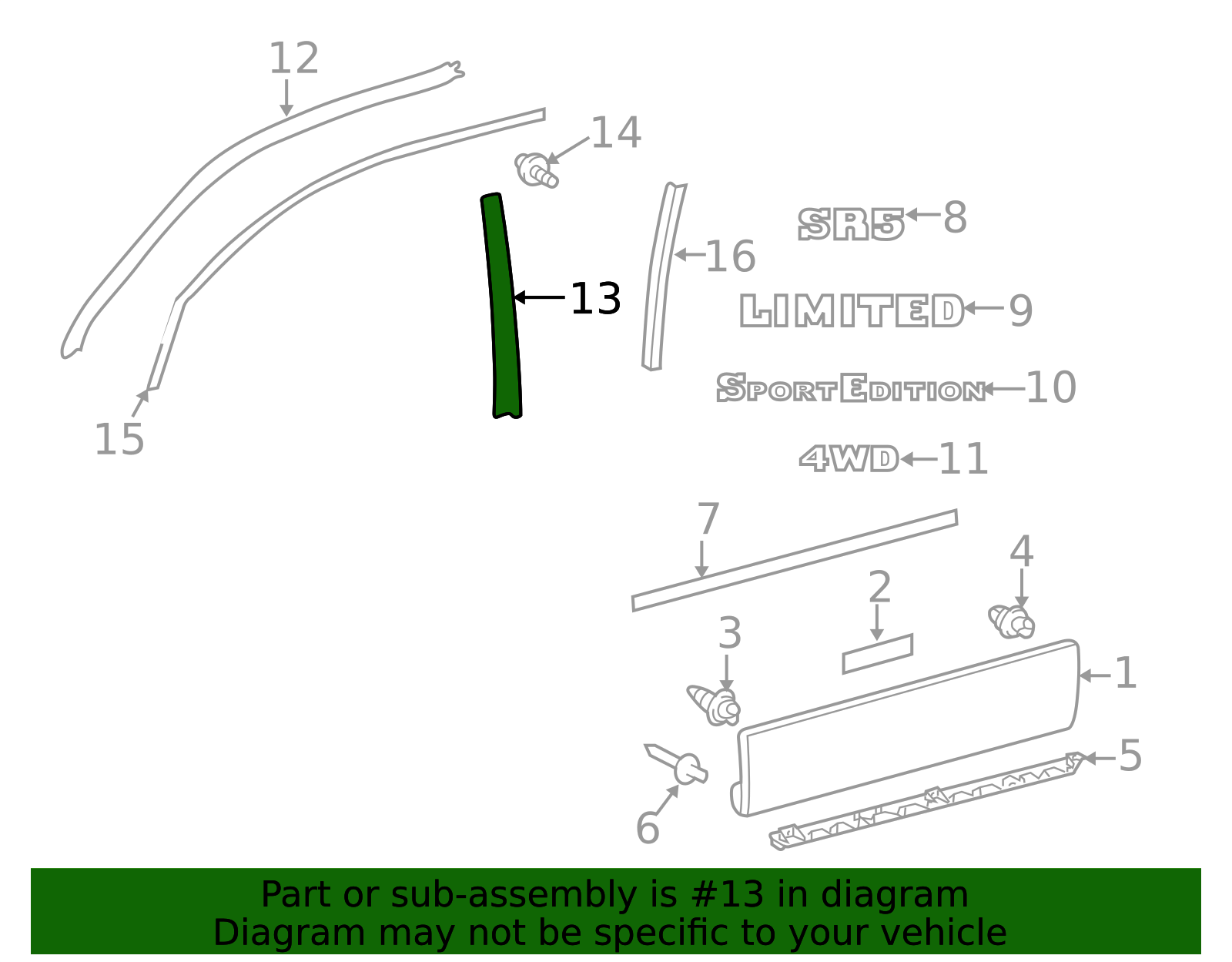 75755-35010 - Window Molding 2003-2009 Toyota 4Runner | Norm Reeves ...