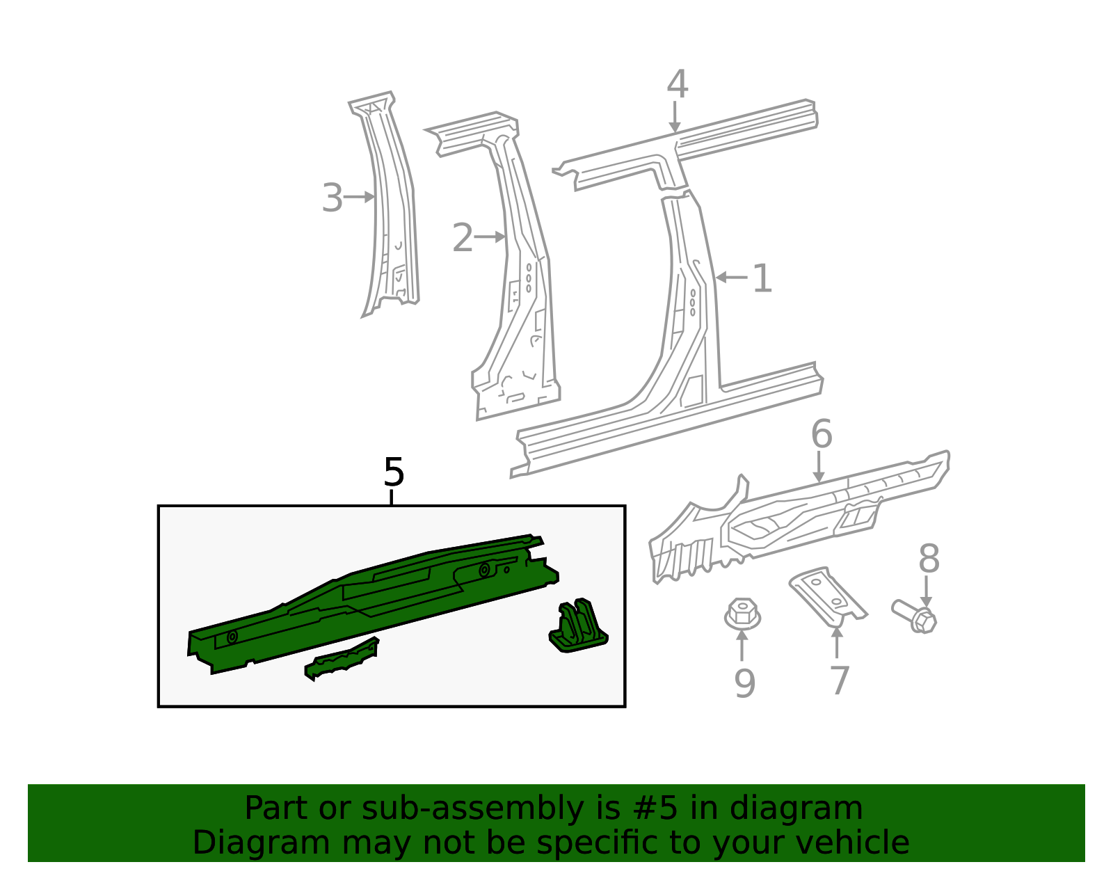 2015-2020 Toyota Sienna Inner Rocker 57402-08040 | Toyota Parts Center