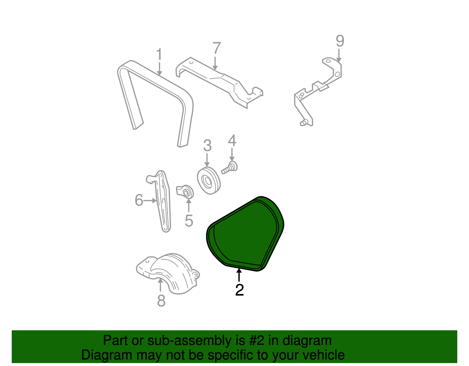 1996-2008 Subaru AC Belt 73323AC000 | Subaru Parts Quick
