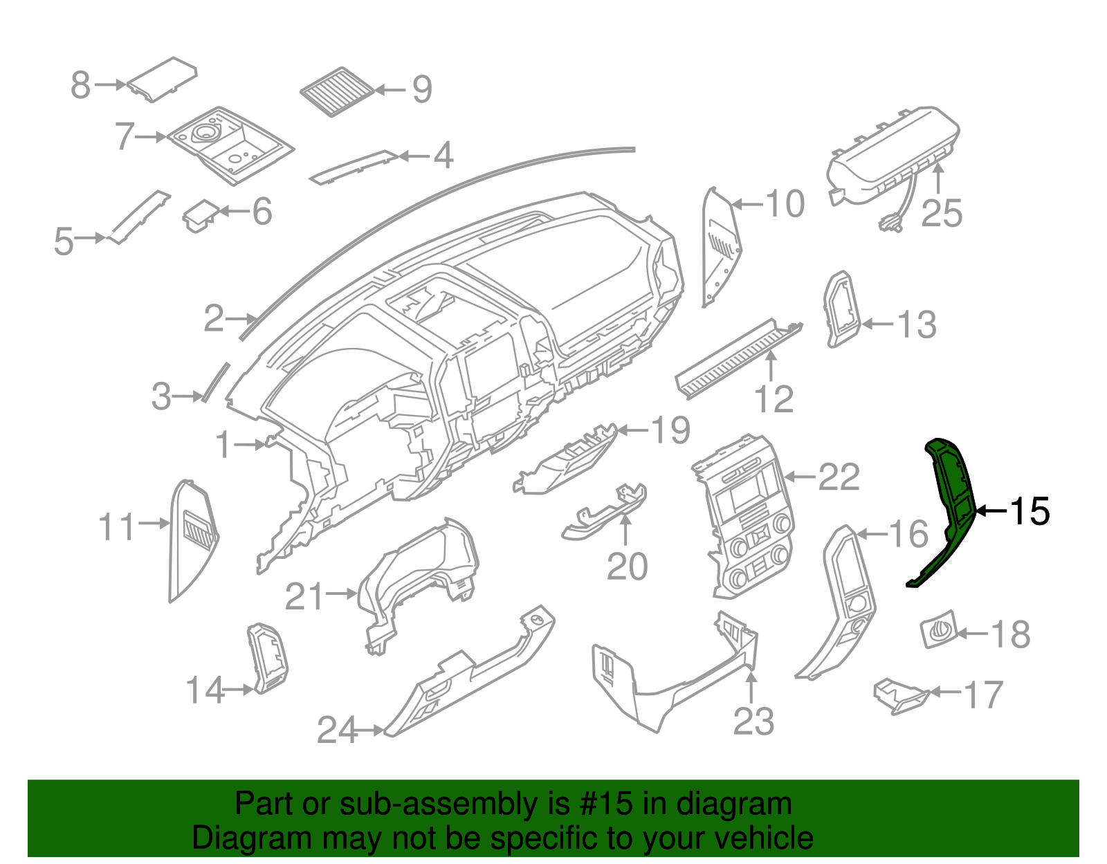 2015-2016 Ford F-150 Inner Panel FL3Z-1504338-CD | Ford OEM Parts Outlet
