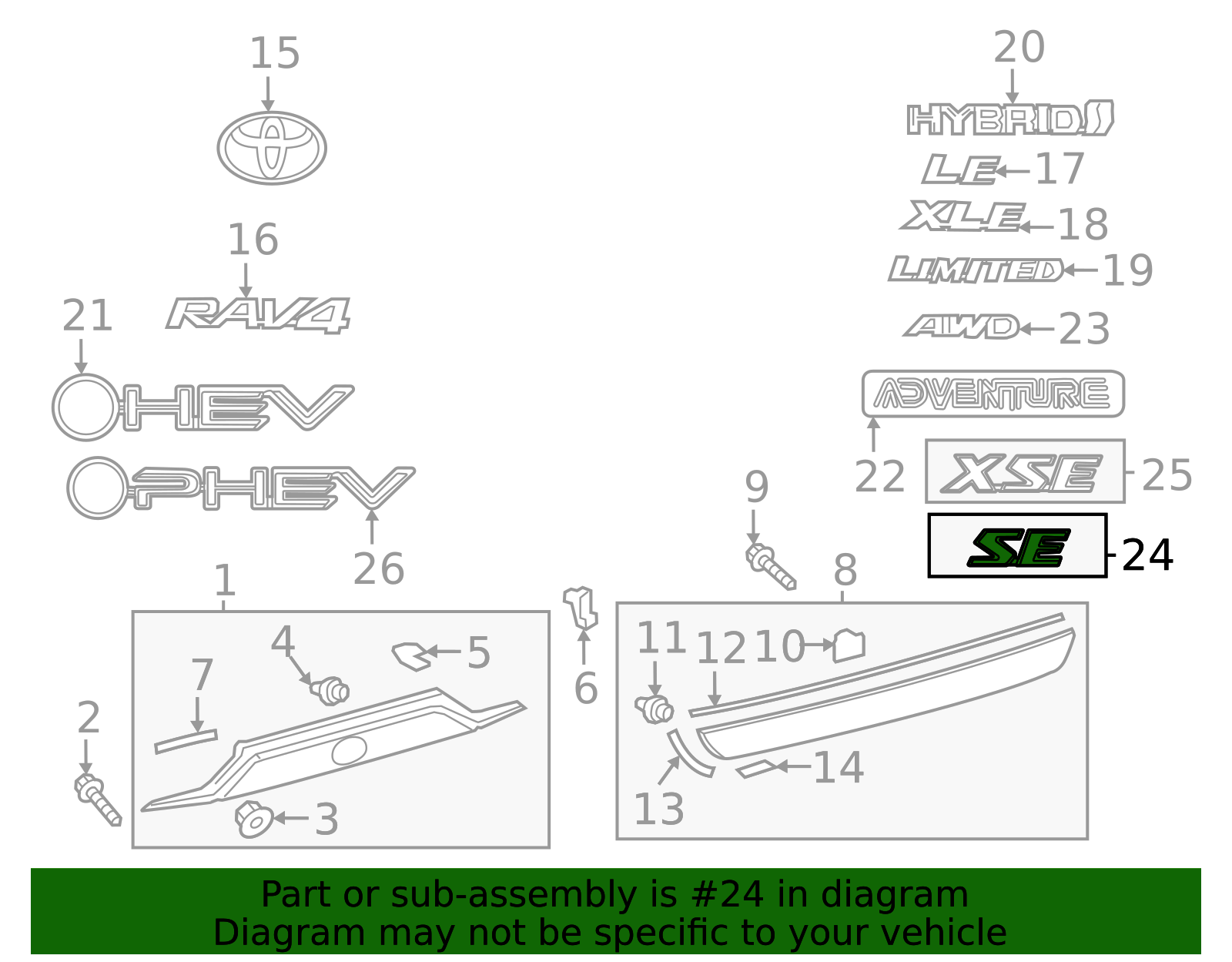 75443-0R140 - 2021-2024 Toyota - Nameplate | Toyota Parts Delivered