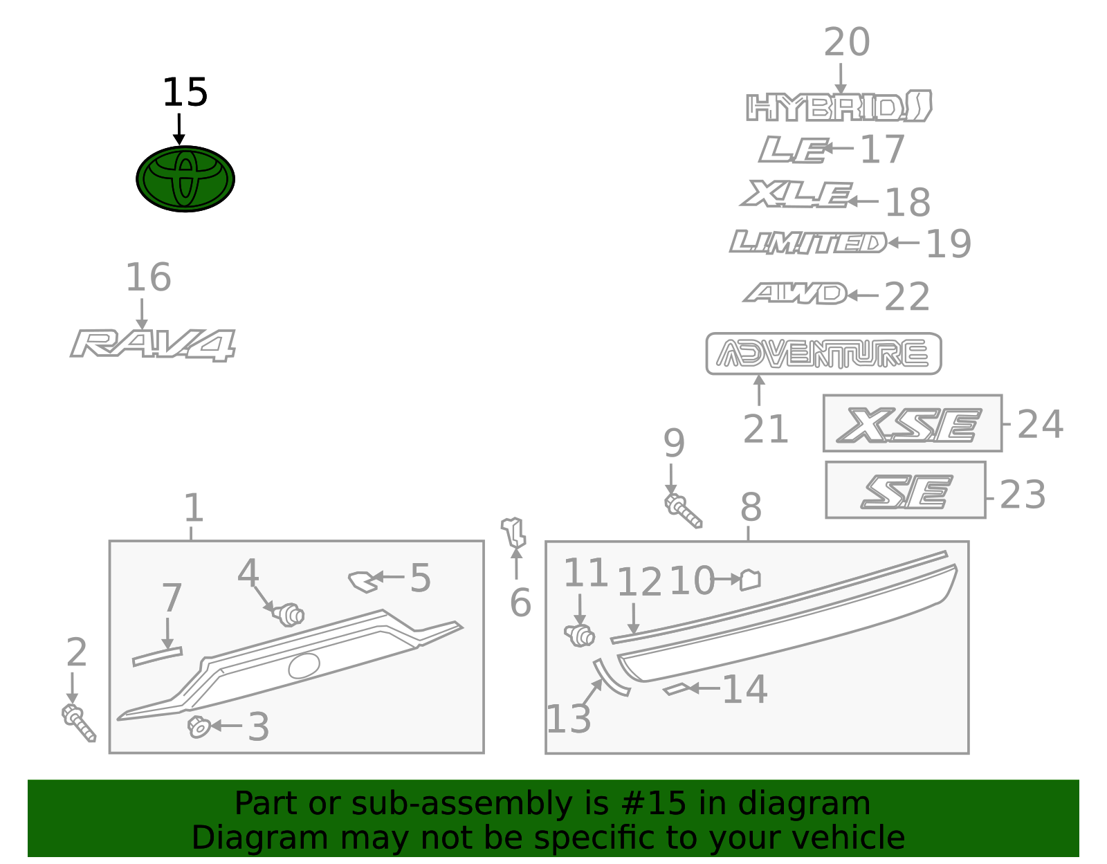 Toyota Rear Hatch Emblem - Factory Logo Badge - Part #75403-06090 ...