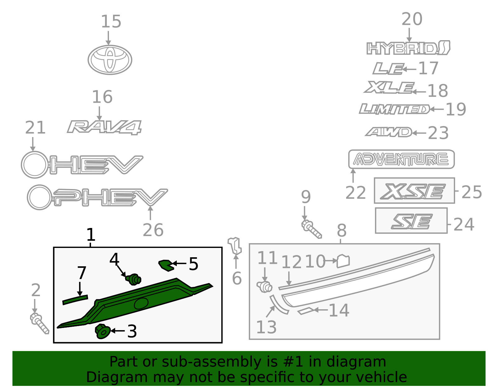 2019-2025 Toyota 2019-2024 Toyota - Finish Panel 76801-0R904 | Sparks Parts