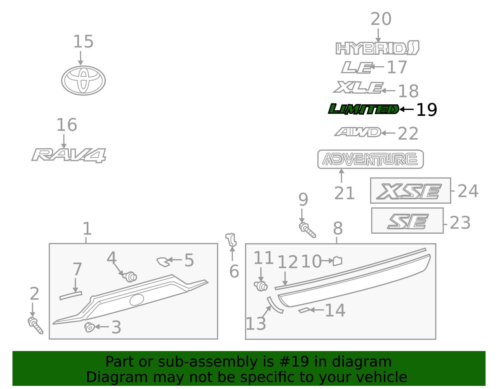 2019-2024 Toyota RAV4 Nameplate 75443-0R100 | Toyota San Diego Parts