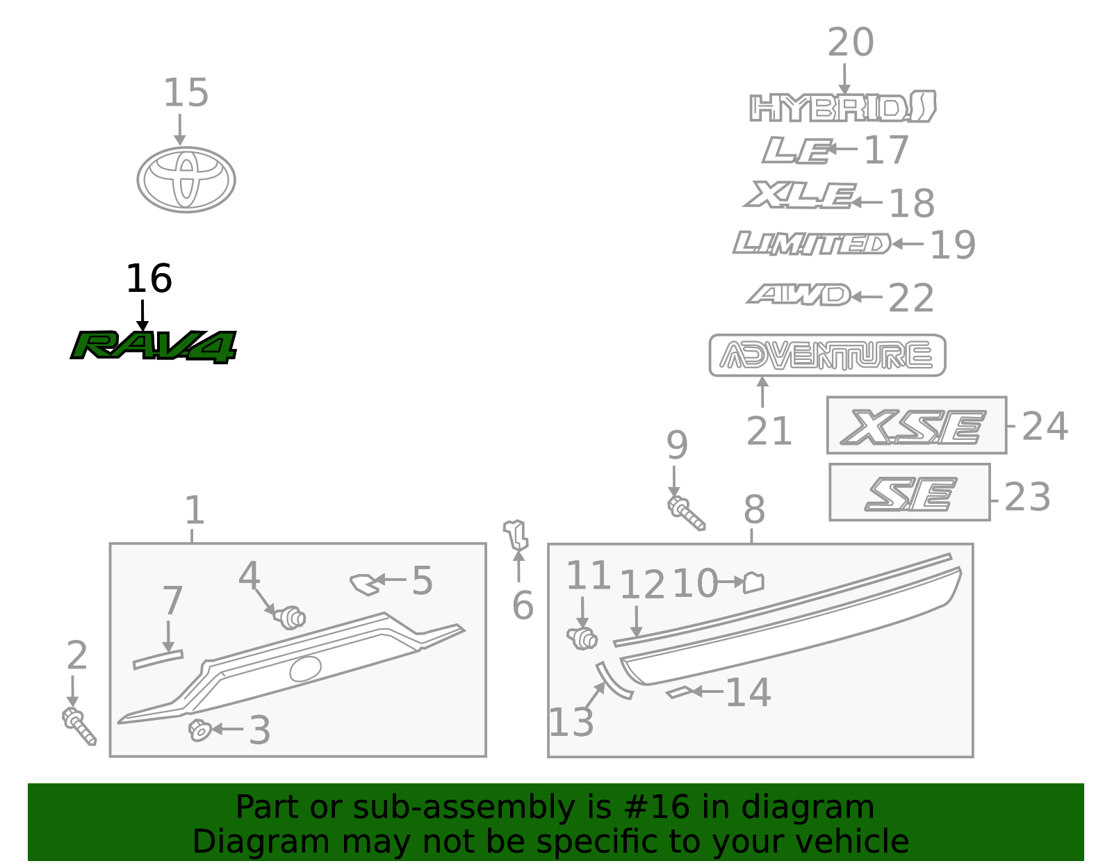 75431-0R070 - Nameplate - 2019-2025 Toyota | OEM Genuine Toyota Parts