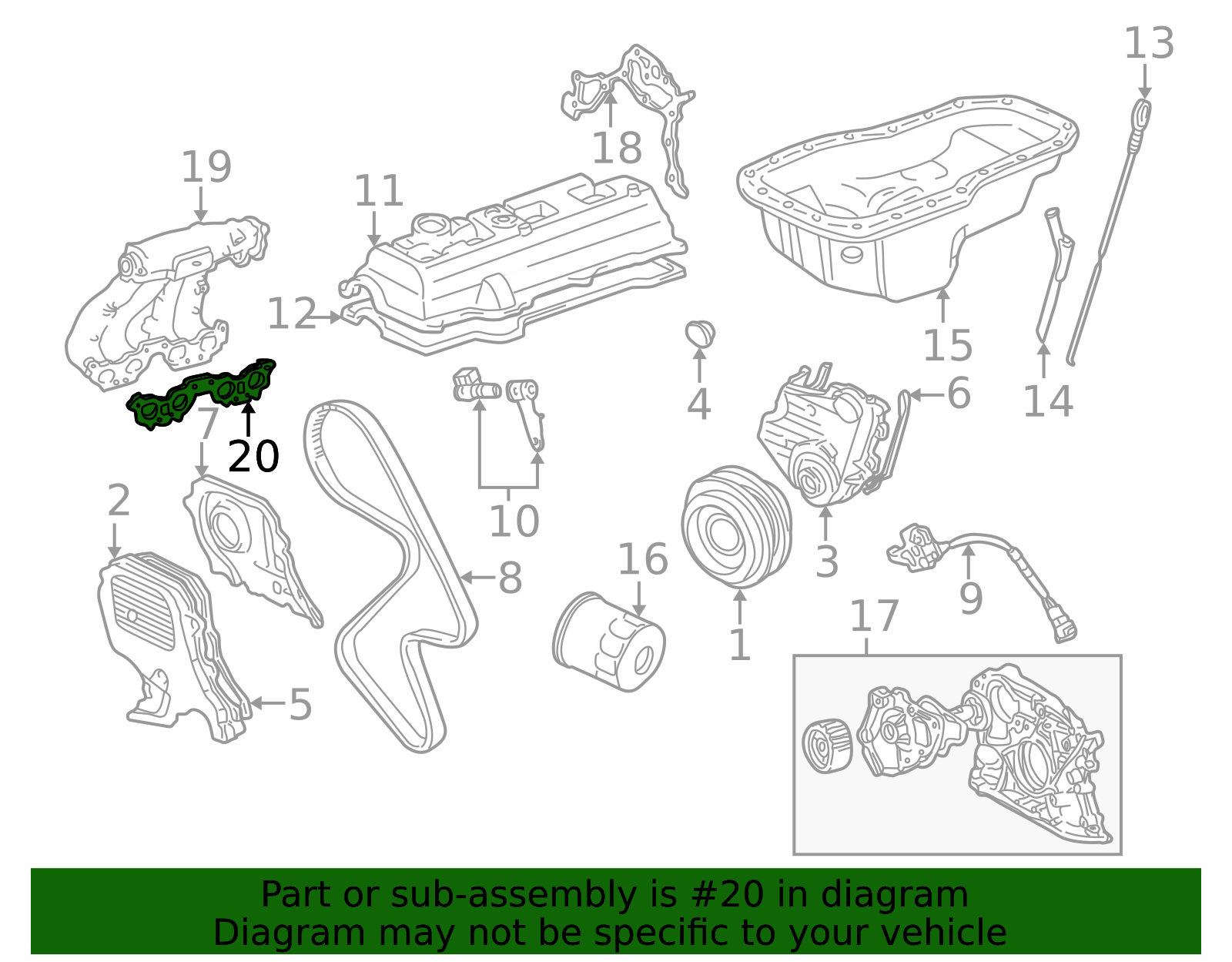 Genuine Official Toyota Manifold Gasket part# 17177-74070 for 1987-2001 ...