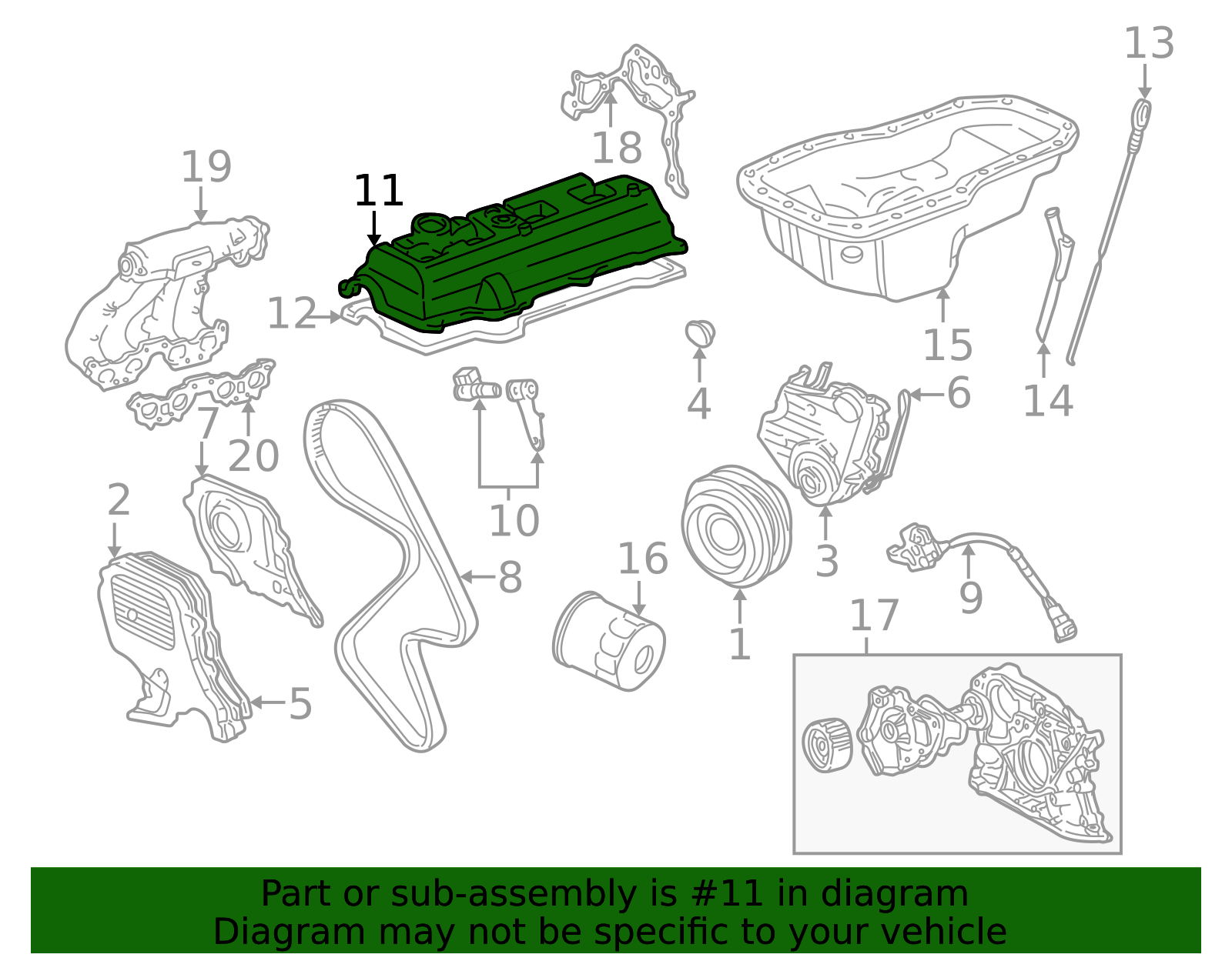 11201-79045 - Valve Cover - 1997-2001 Toyota | OEM Genuine Toyota Parts