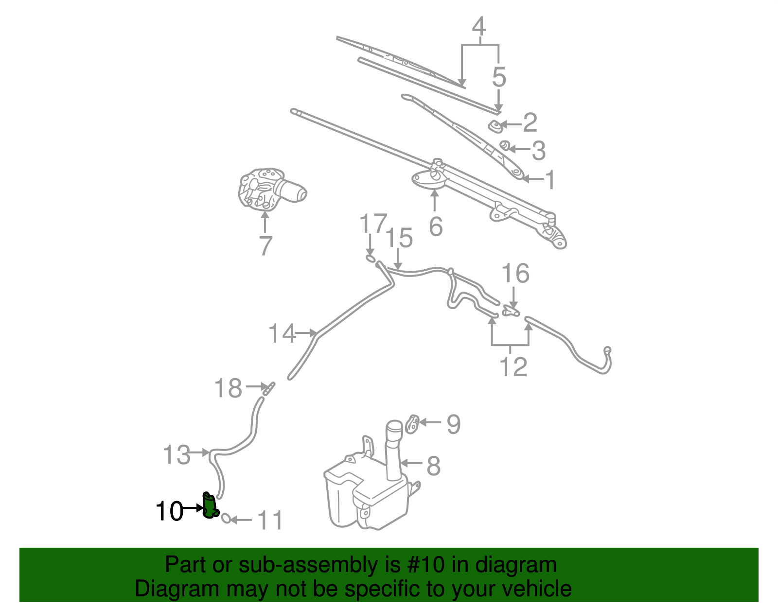 MB286961 - Washer Pump 1984-2007 Mitsubishi | Mitsubishi Direct Parts