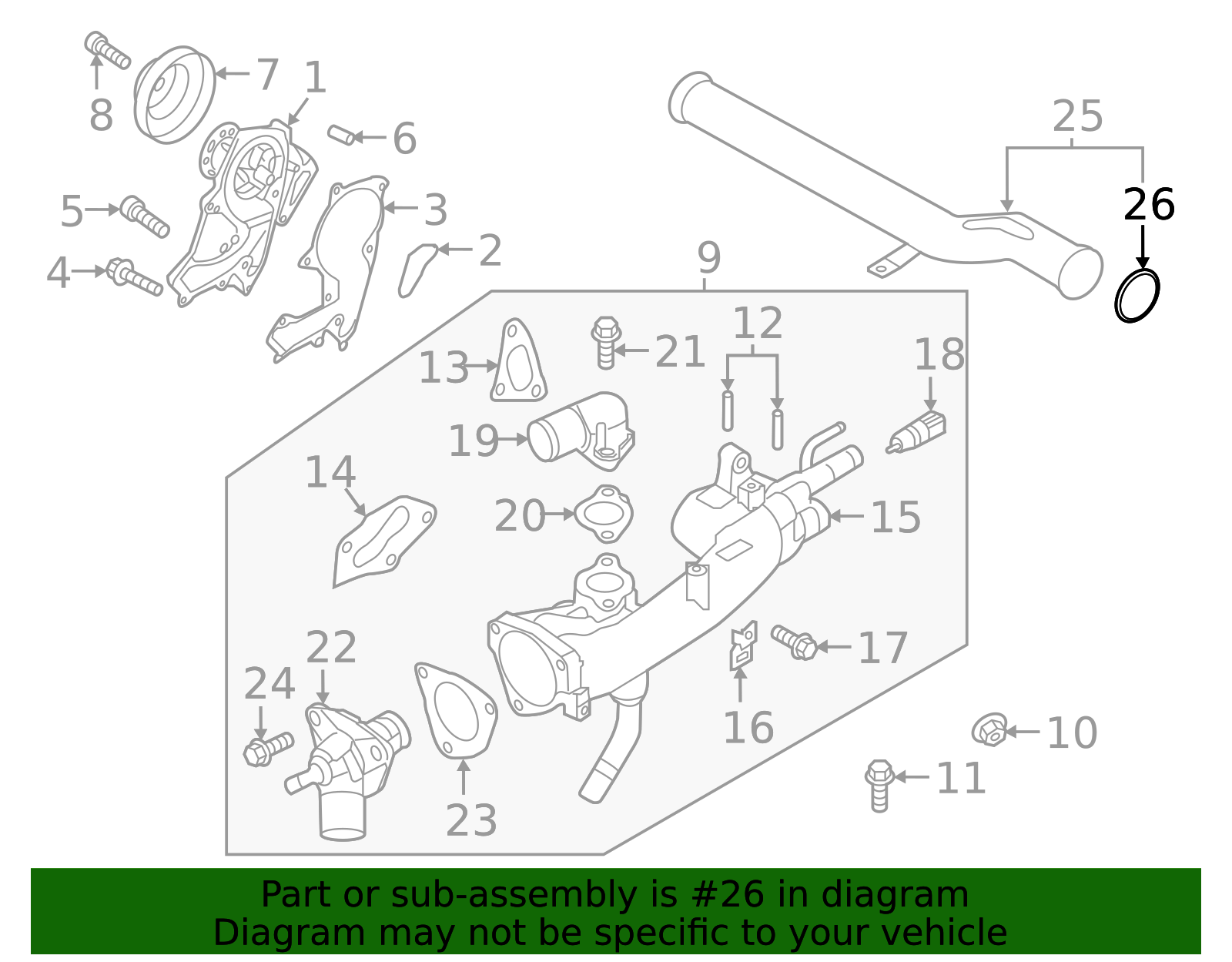 2002-2025 Kia Water Pipe O-Ring 25462-35504 | Kia Automotive Parts