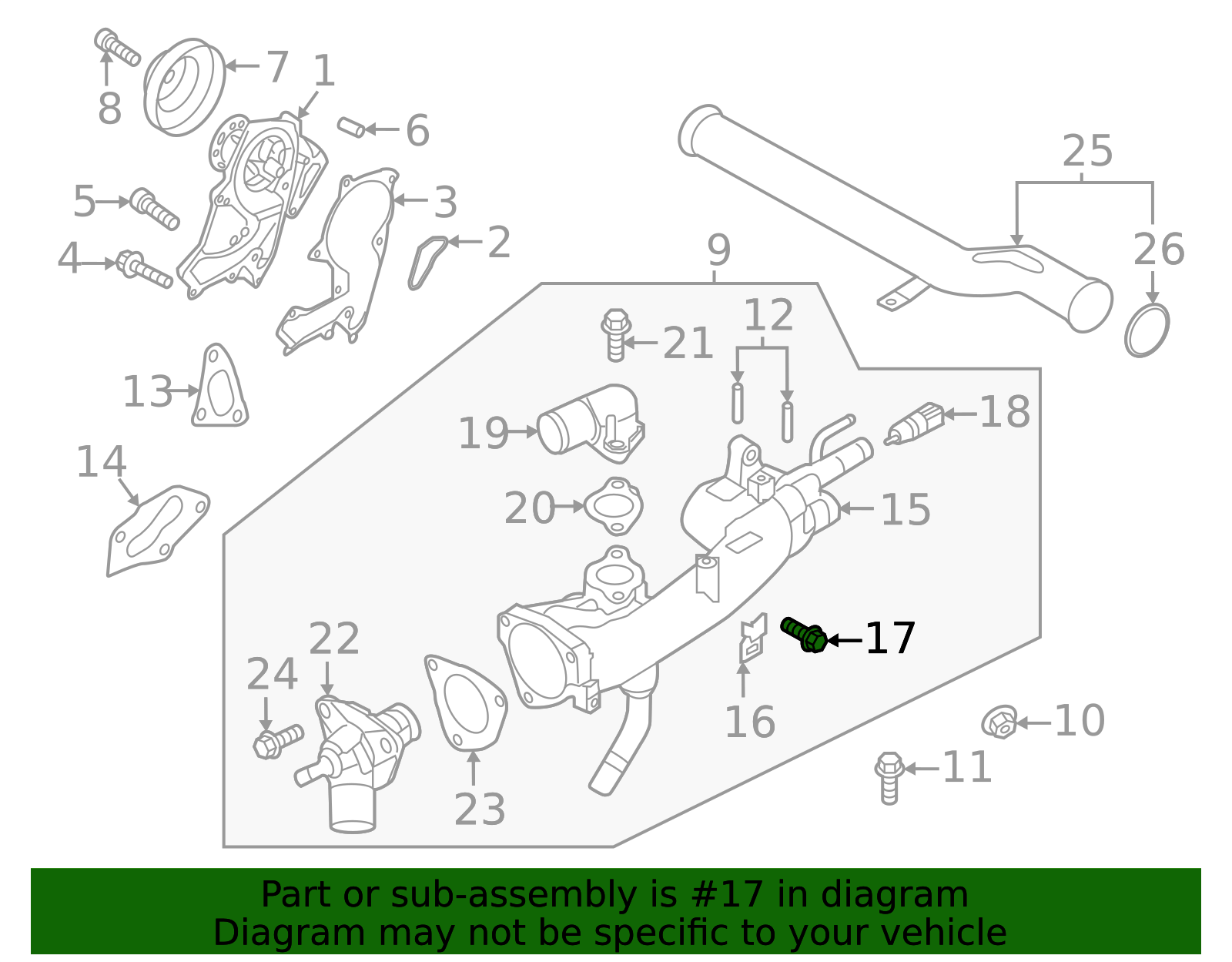 11403-06126K - Water Outlet Pipe Mount Bolt 2009-2026 Kia | Kia.Parts Store