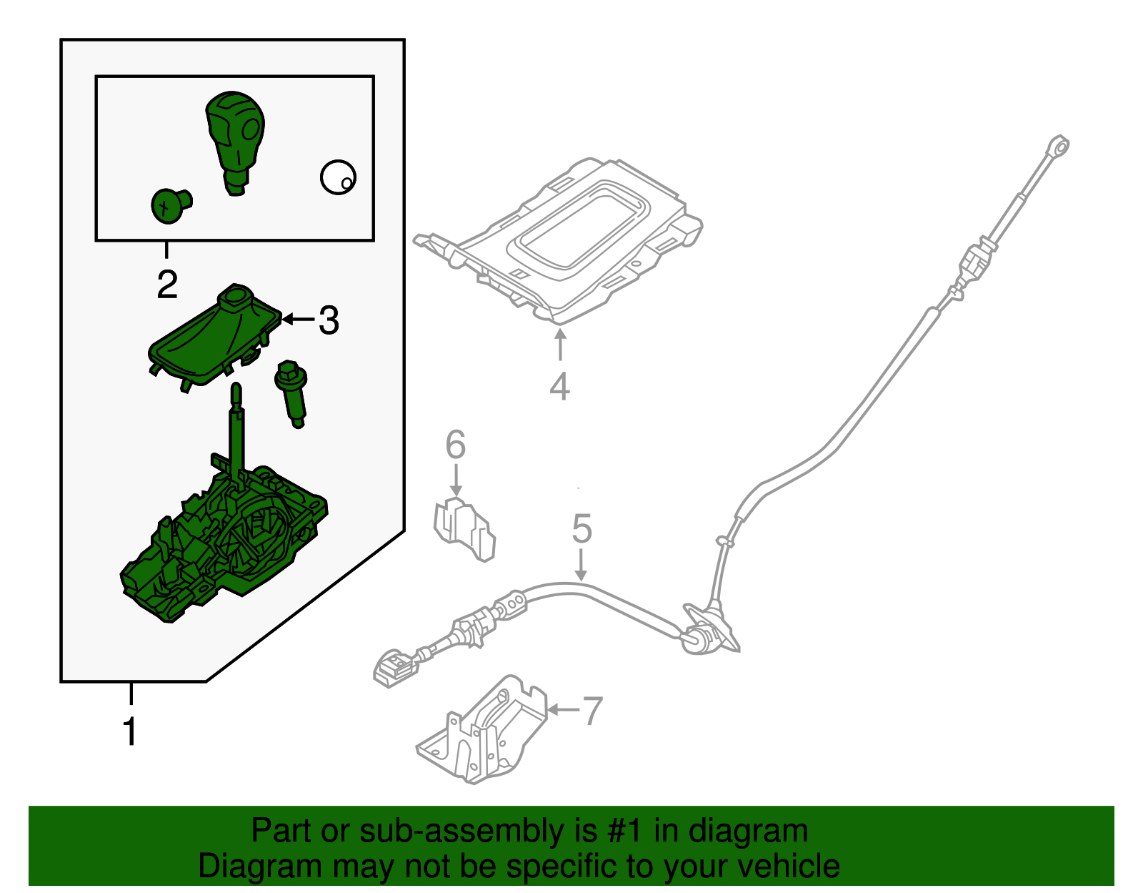 Genuine OEM Ford Part - Gear Shift Assembly GA1Z-7210-BB | Genuine OEM ...
