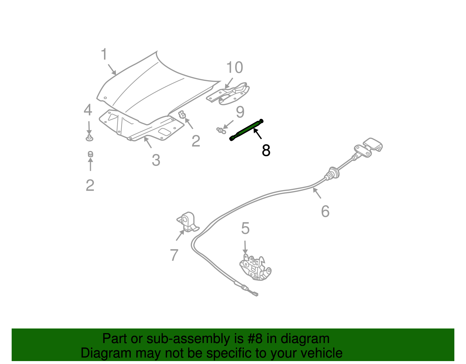 2004-2006 Nissan Maxima Support Cylinder 65470-7Y010 | Bill Kay Nissan ...