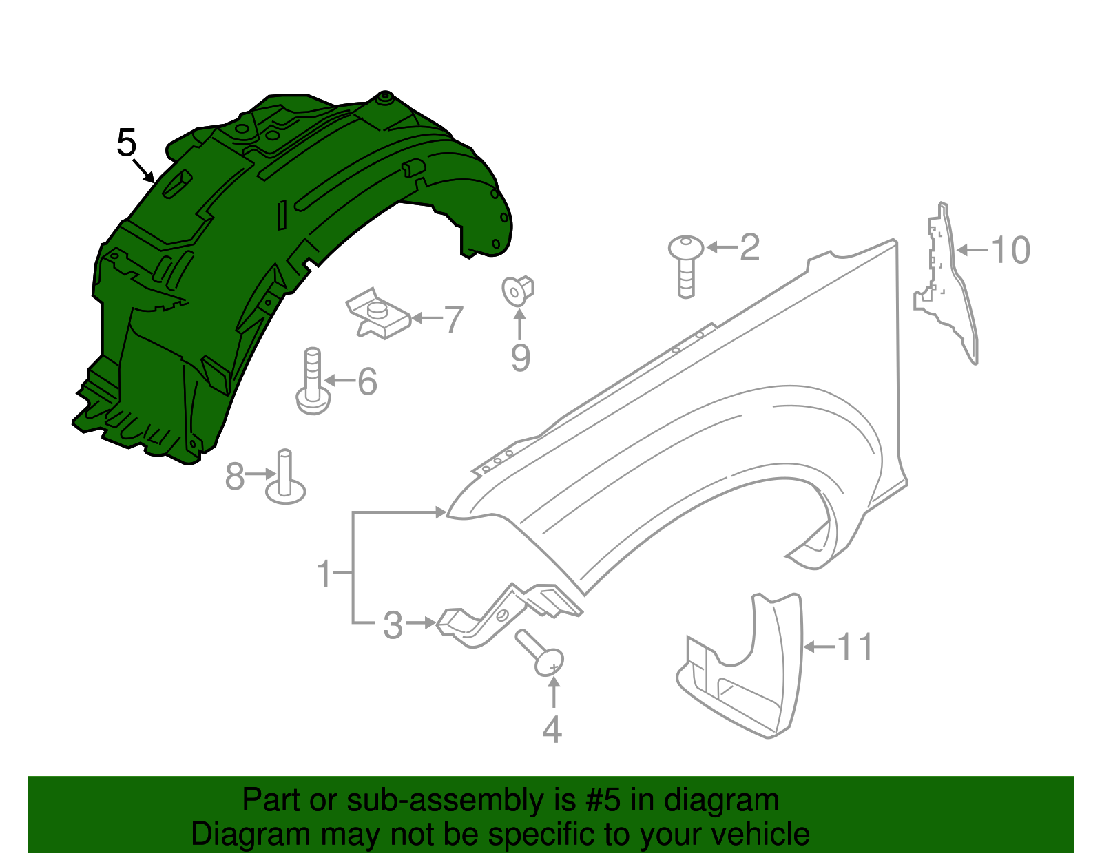 2005-2012 Nissan Pathfinder Fender Liner 63840-EA000 | Nissan Parts Store
