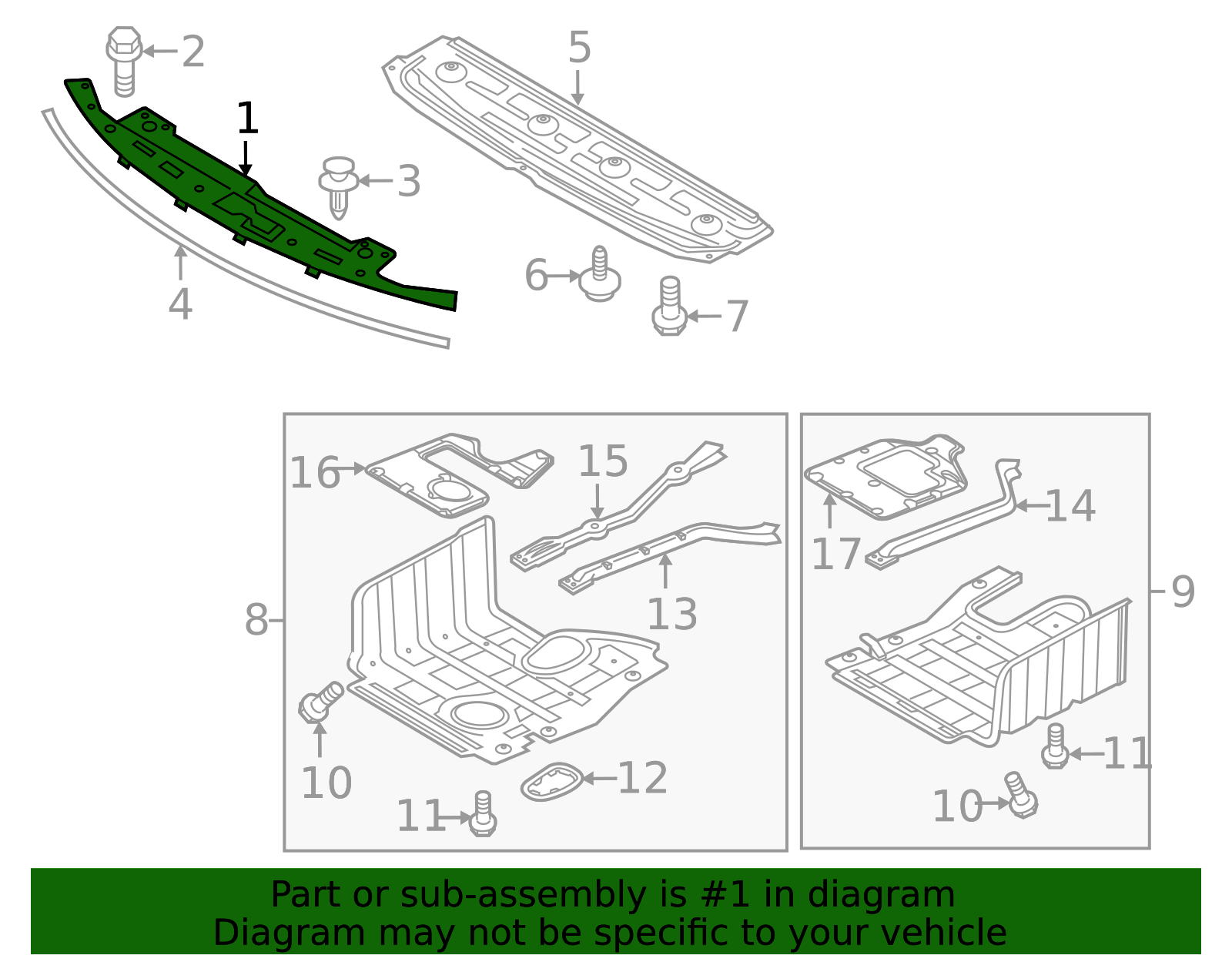 2011-2013 Kia Optima OEM NEW 2011-13 Kia Garnish Assembly-Radiator ...