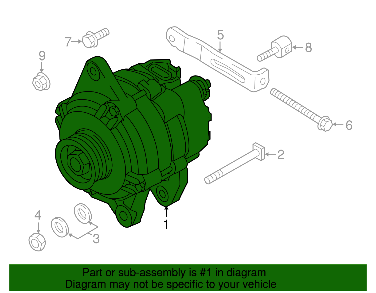2017-2024 Mitsubishi Alternator Assembly 23100W120P | Mitsubishi Parts ...