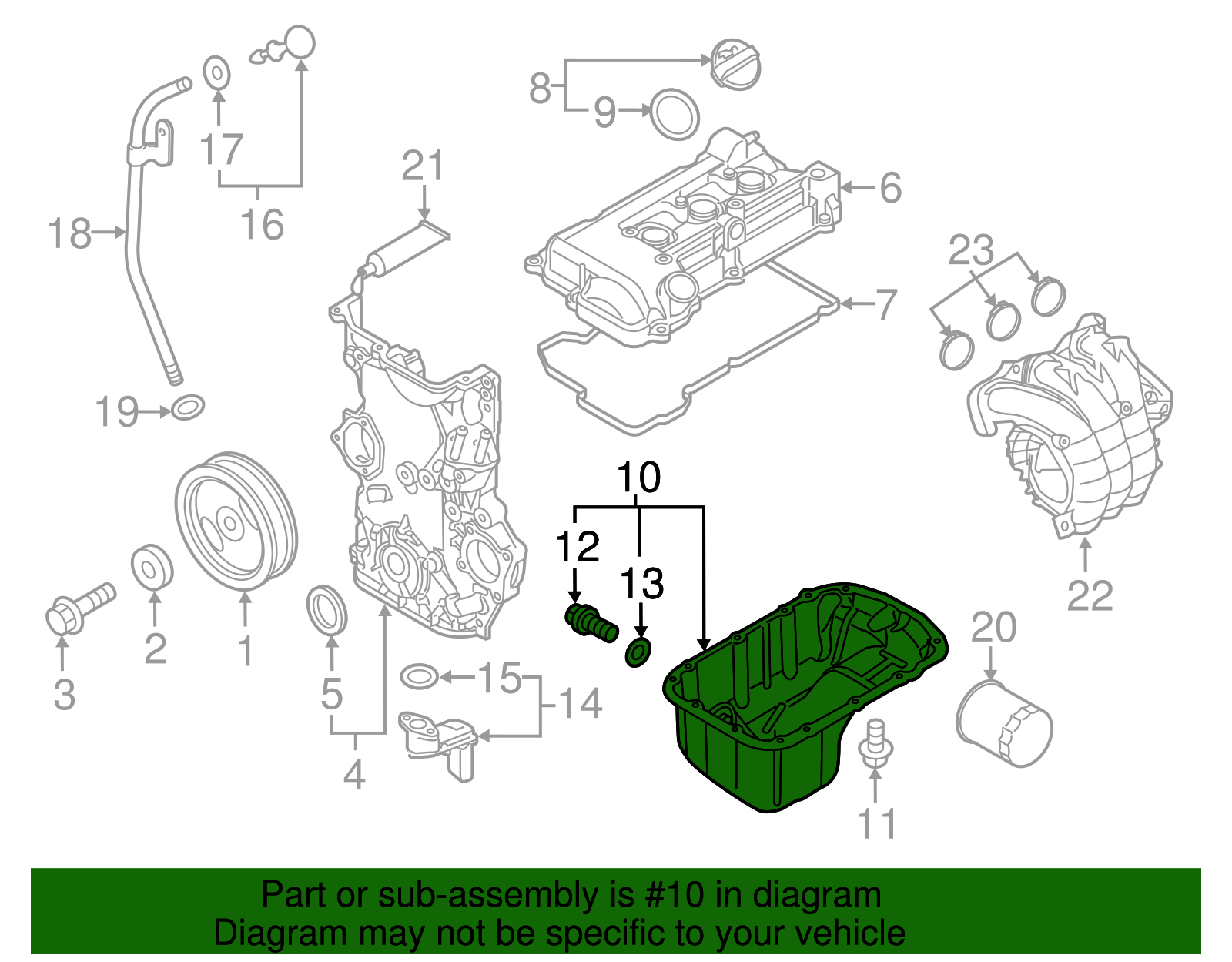 1200A557 - Oil Pan 2014-2024 Mitsubishi | Mitsubishi Direct Parts