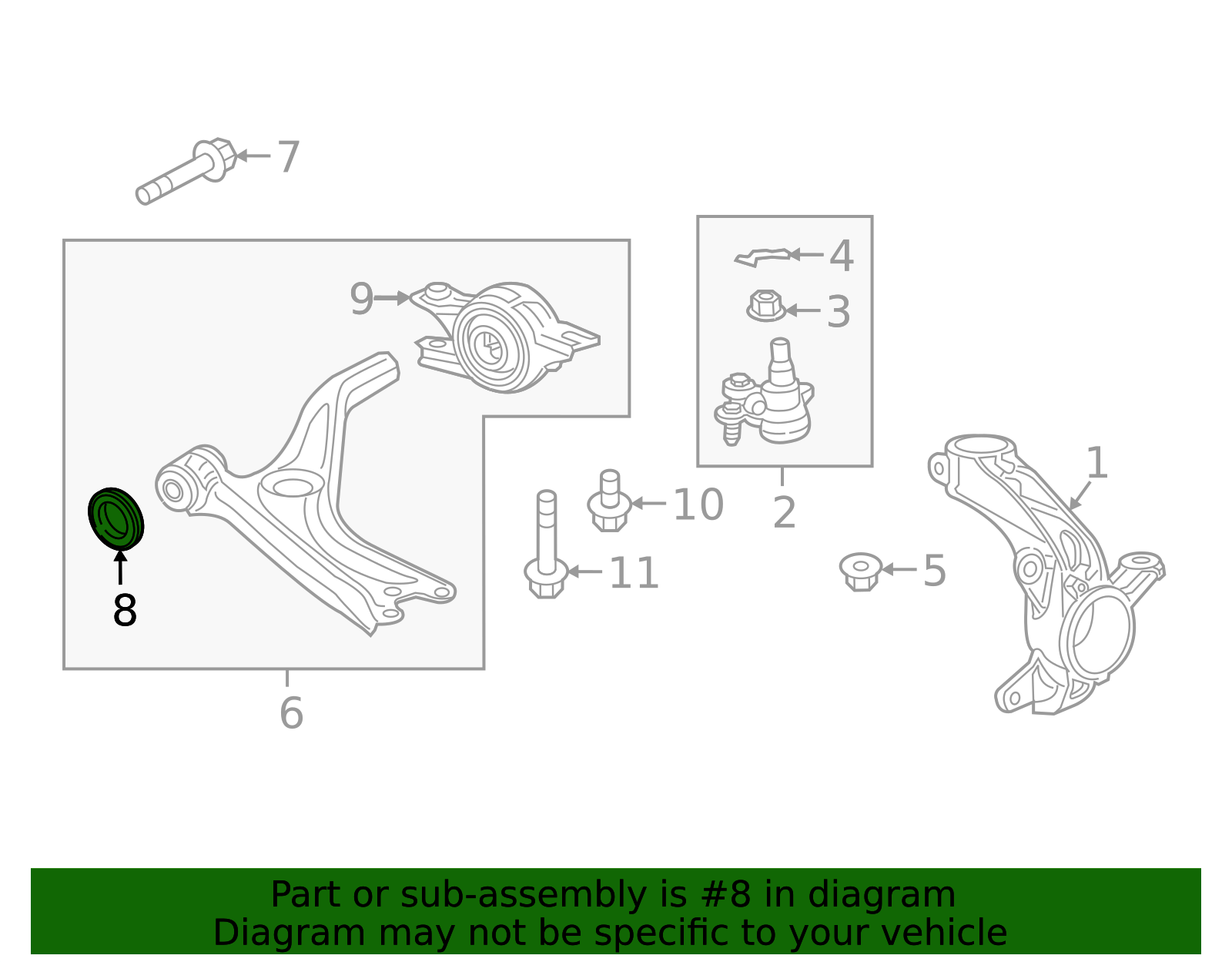 51397-TBA-A01 - Lower Control Arm Bushing 2016-2022 Honda | Honda Parts ...