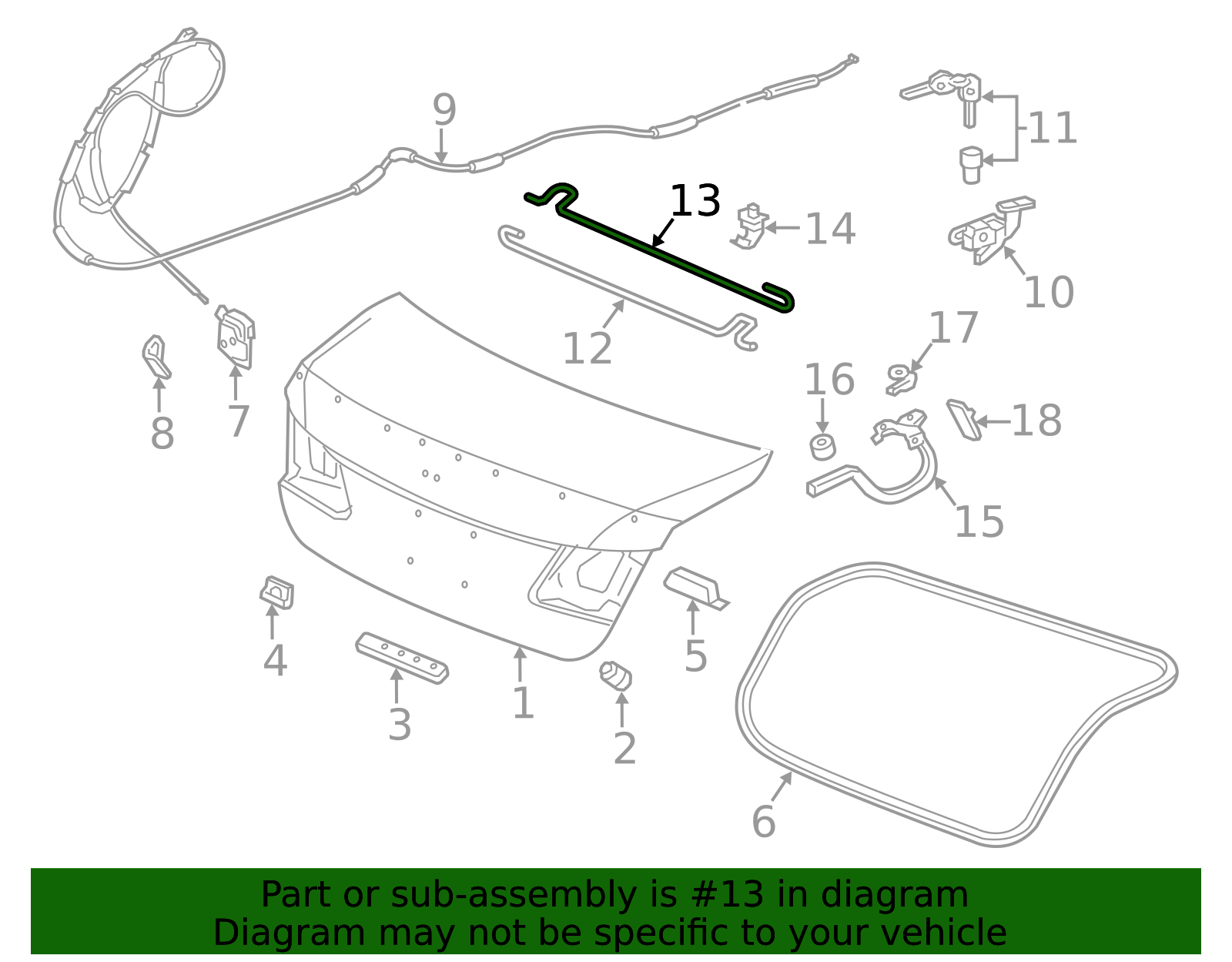 74872-T2A-A00 - Spring L Trunk Open - 2013-2017 Honda Accord | Genuine ...