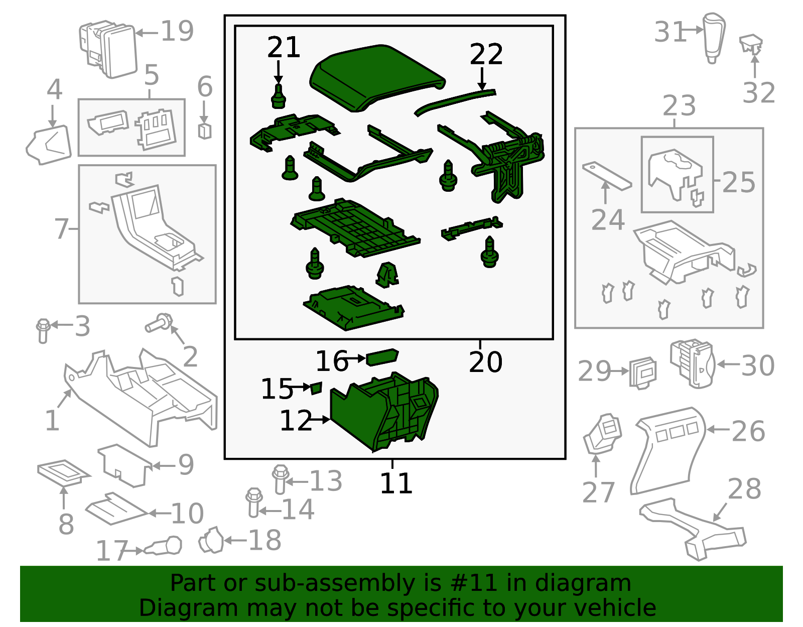 Center Console - Restore OEM Interior Design 58910-0C171-C3 ...