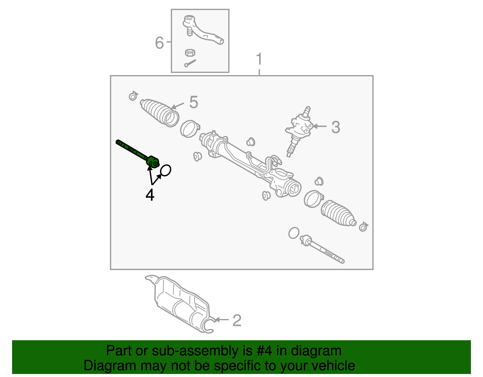 2002-2008 Toyota Inner Tie Rod 45503-09230 | OEM Parts Online