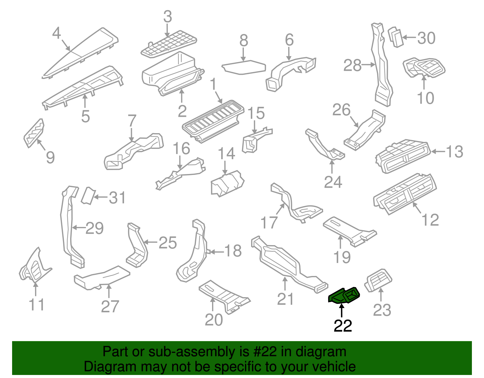 4G0-857-042-D - Center Duct Connector 2012-2018 Audi | Audi OEM Parts