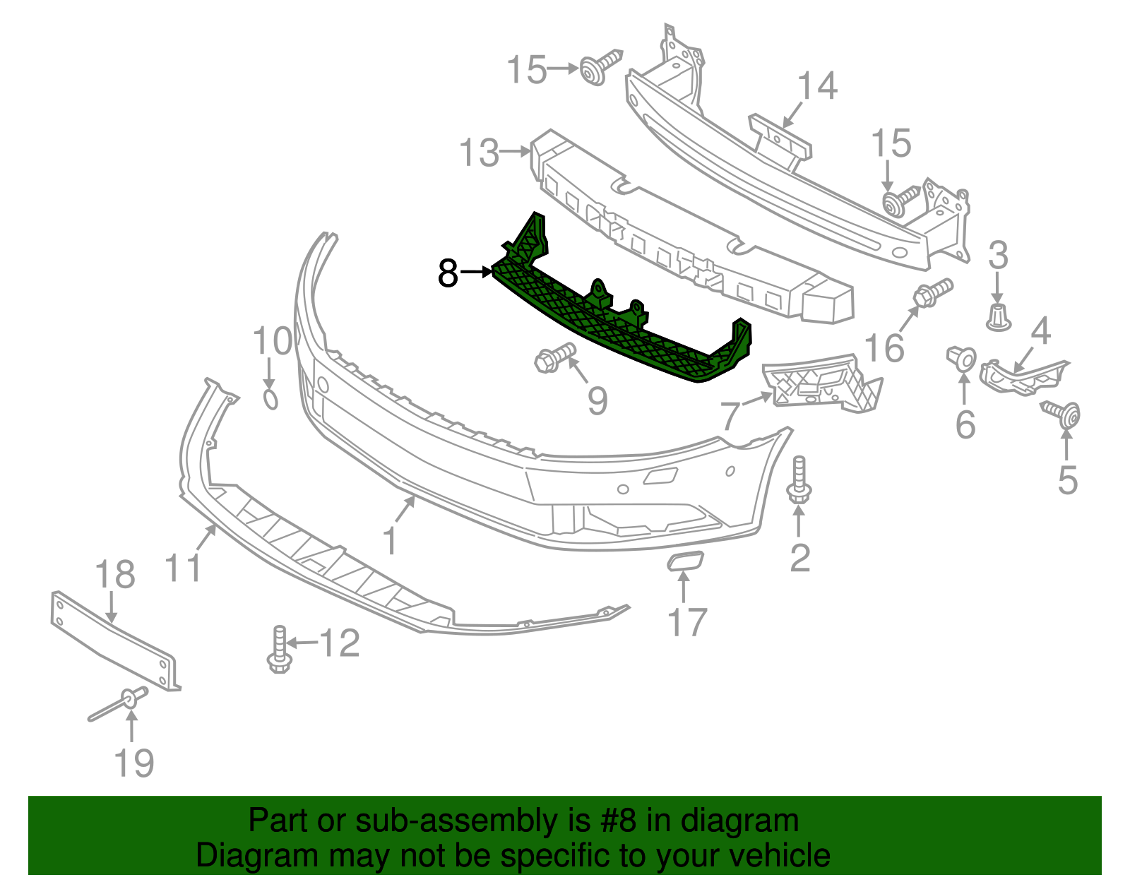 3C8-807-571 - Center Support 2013-2017 Volkswagen CC | Volkswagen Parts ...