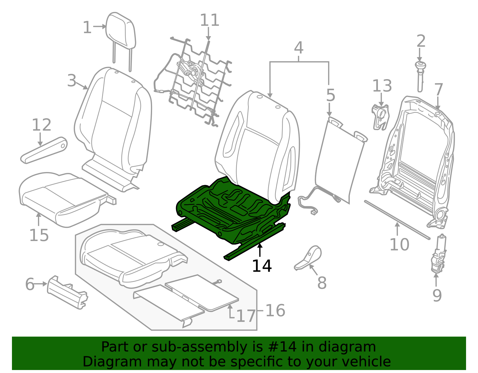 2015-2025 Ford Seat Track CK4Z-9961711-H | OEM Parts Online