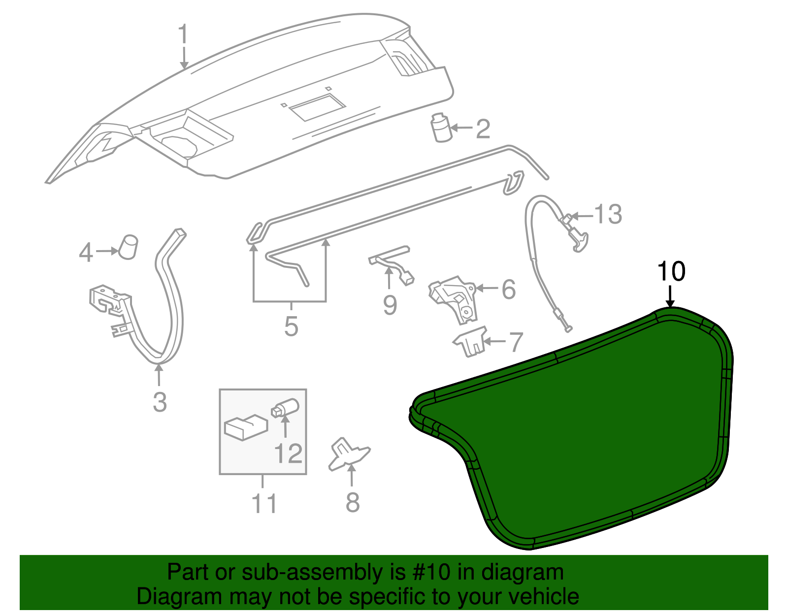 2011-2016 Chevrolet Deck Lid Weatherstrip 94563606 | Shop Matick Buick GMC