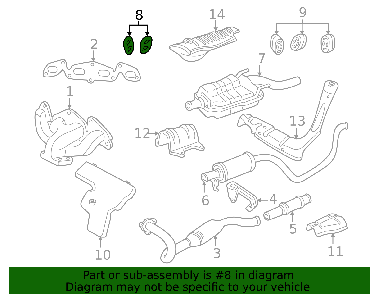 Genuine Exhaust Muffler Hanger for 1994-2003 Saab | Part# 4235396 ...