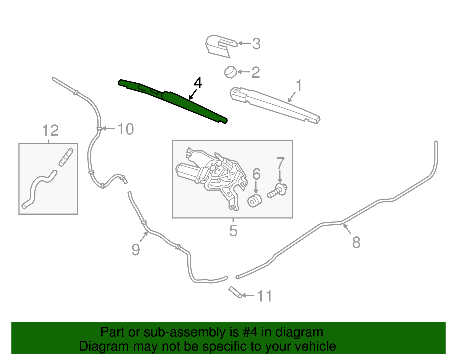 98850-H9000 - Rear Blade 2018-2023 Kia Rio | Kia.Parts Store