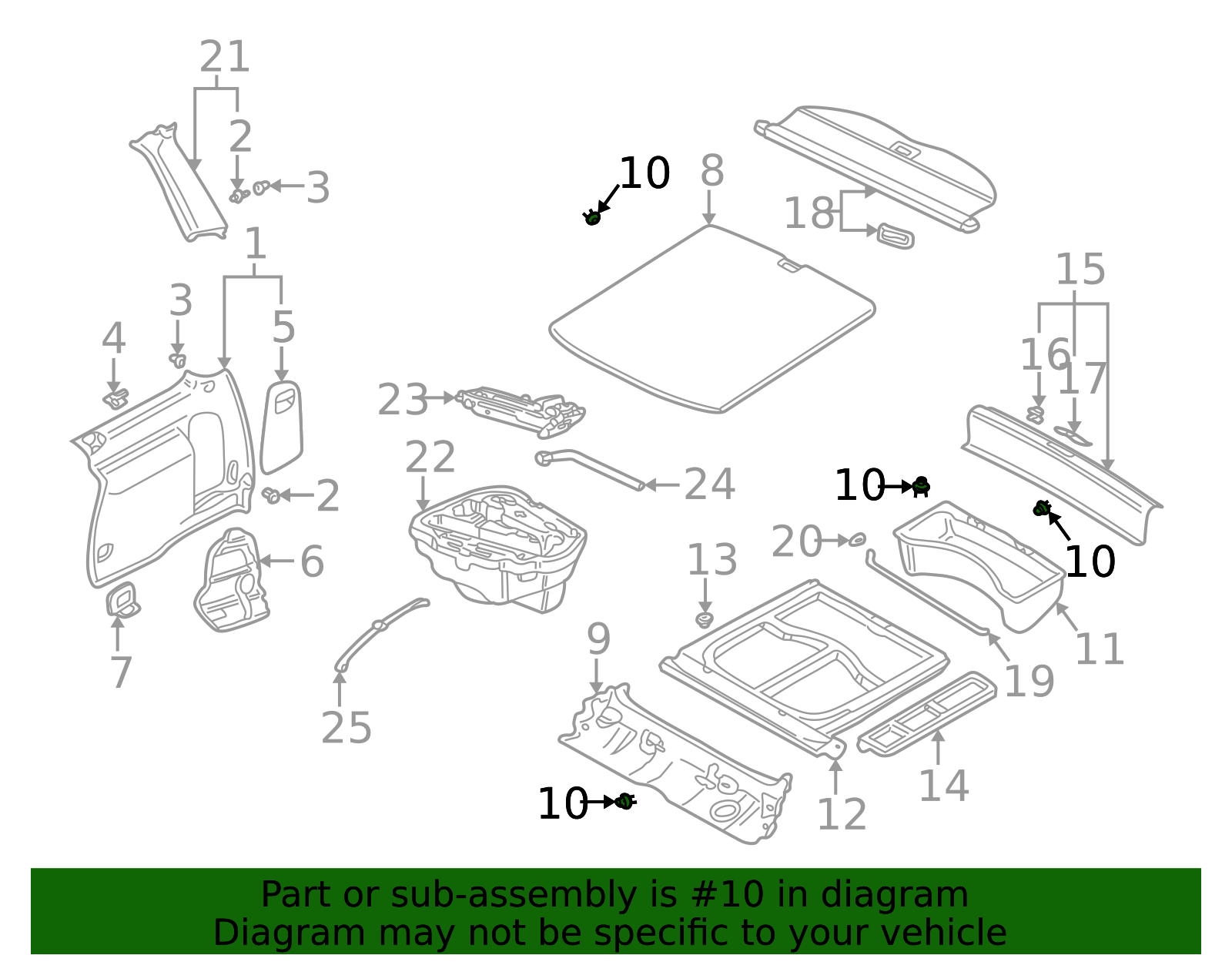 2001-2019 Volkswagen Package Tray Rivet 7H0-867-299-Q70 | QuirkParts