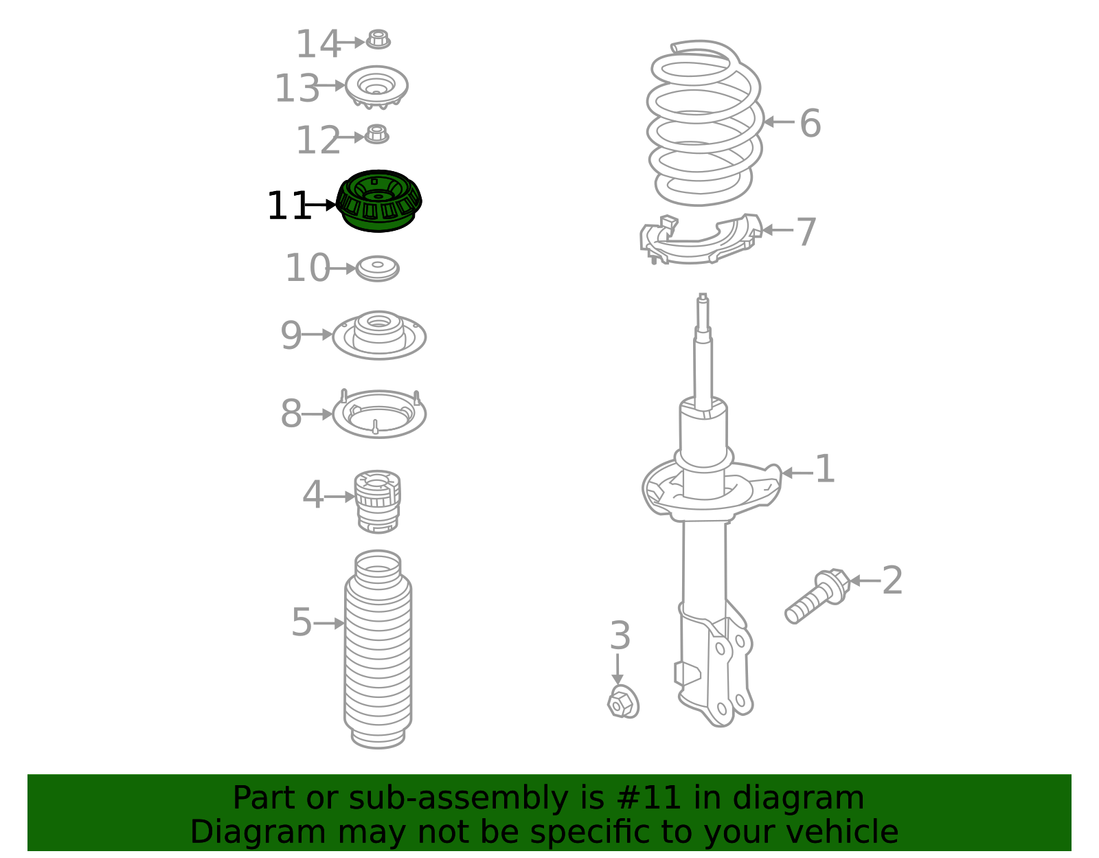 54611-H6000 - Strut Mount 2018-2025 Hyundai | Hyundai Wholesale Direct