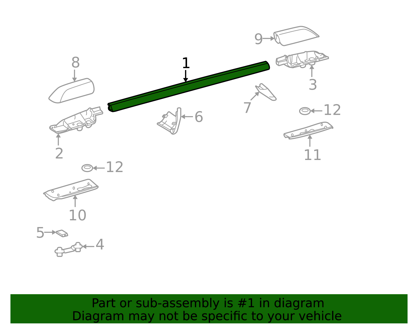 2025 Toyota 4Runner Side Rail 63447-35080 | Toyota Parts Center