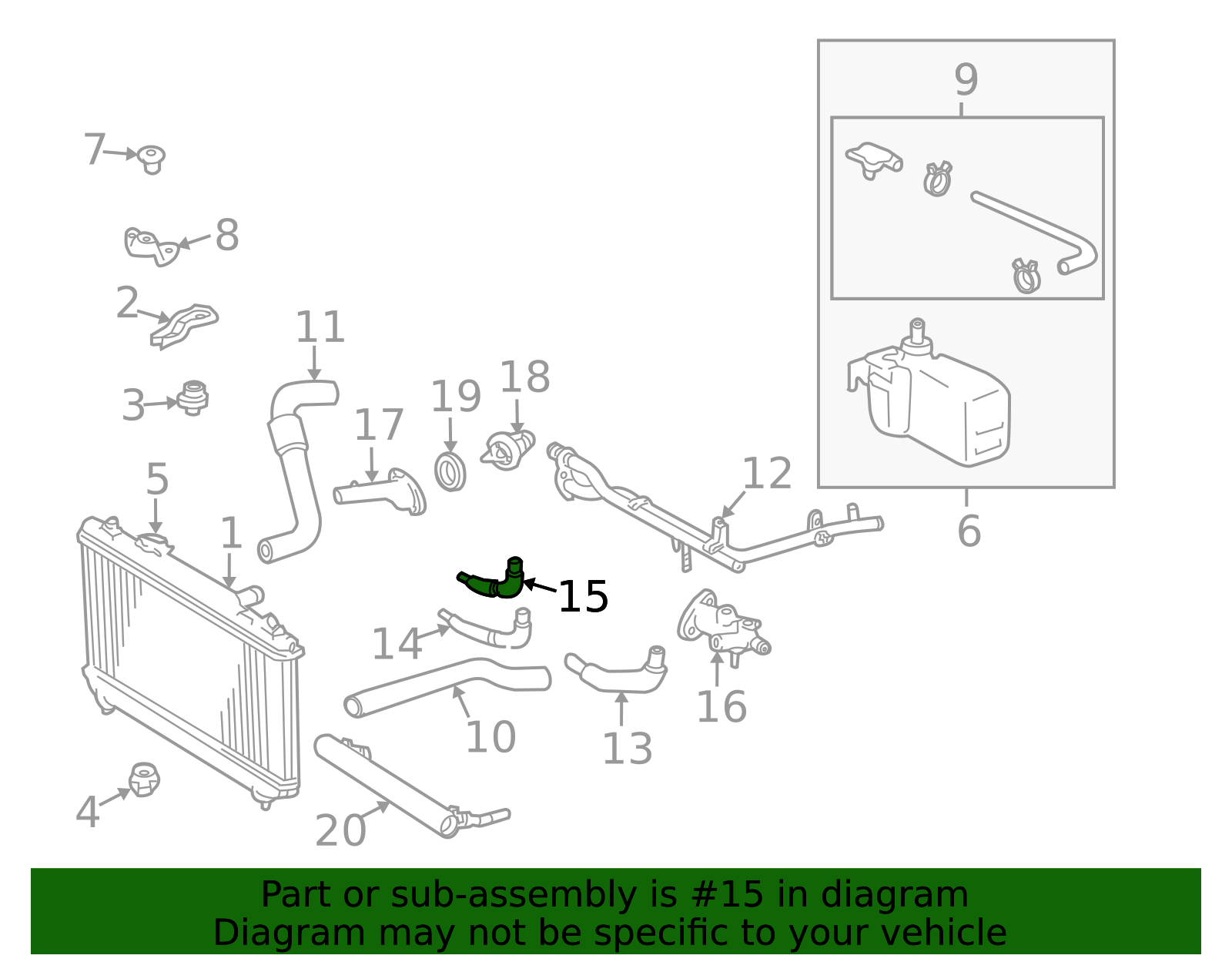 1992-2001 Toyota Hose, Water Bypass, No. 3 16267-74081 | Toyota Parts ...