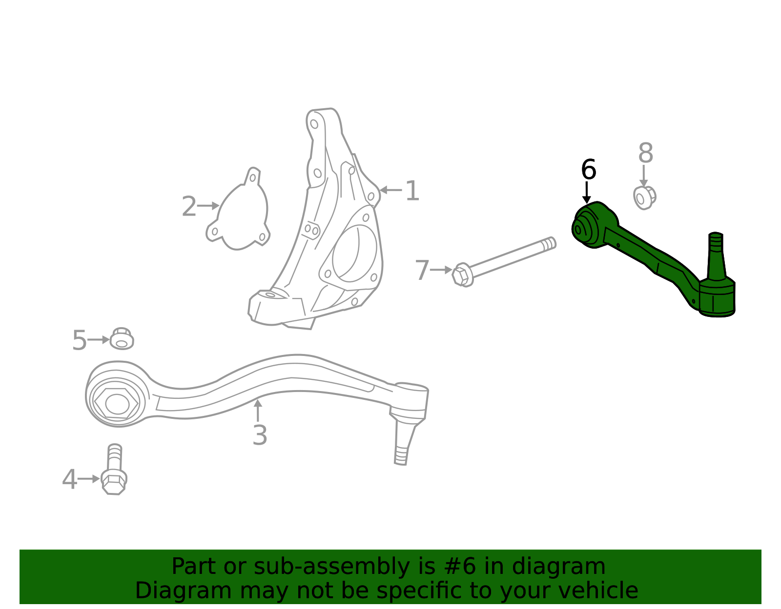 2016-2025 Cadillac Front Passenger Side Rear Lower Control Link ...