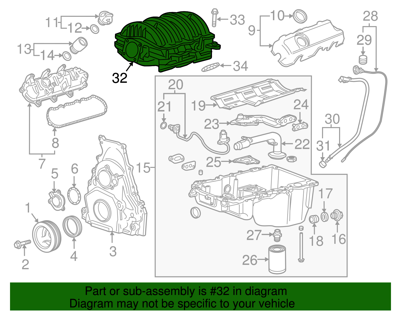 OEM GM Intake Manifold Assembly For 2014-2021 GM - Part No. 12630859 ...