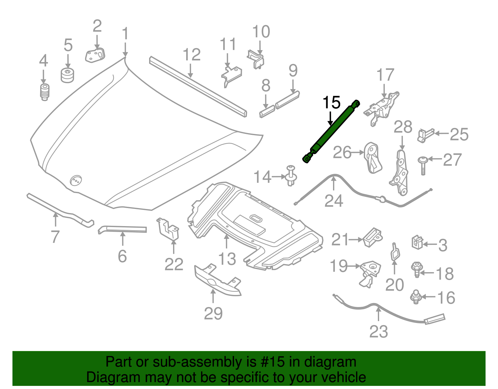 51237060550 - 2006-2012 BMW Lift Cylinder (51-23-7-060-550) | BMW of ...