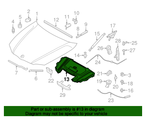 2006-2012 BMW | Hood Insulation Pad | 51-48-7-059-260 | BMW OEM Parts Store