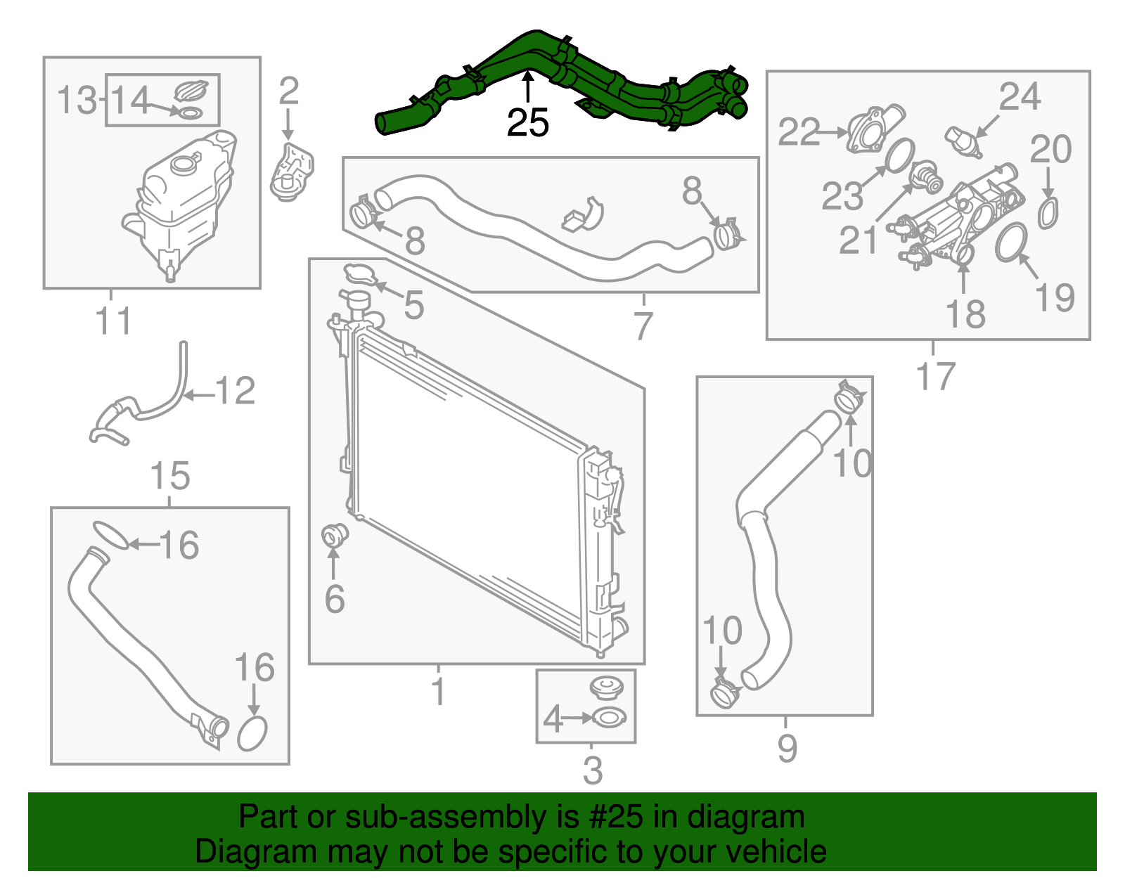 2015-2018 Hyundai Engine Coolant Hose 25470-2GGA0 | OEM Parts Online