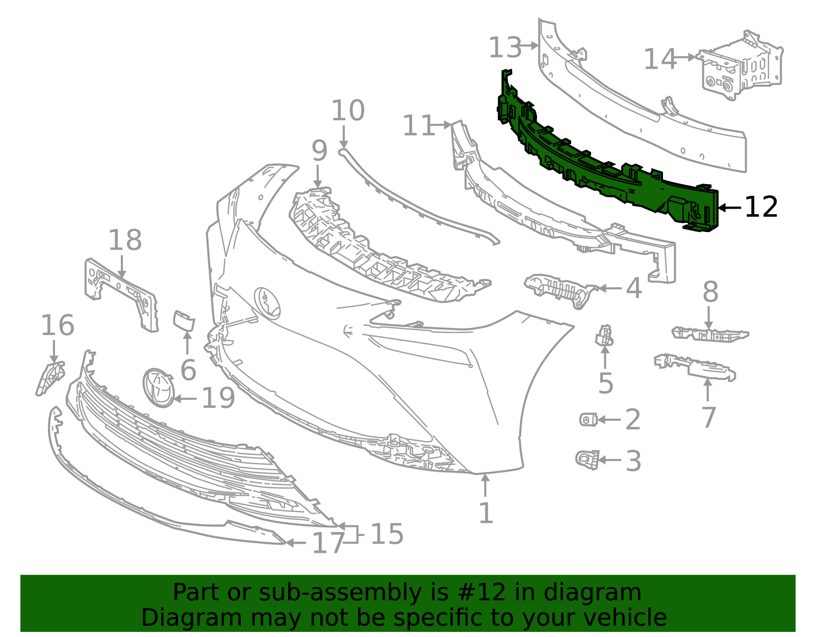 Bumper Impact Absorber Bracket 52148-62010 | Toyota Parts Center