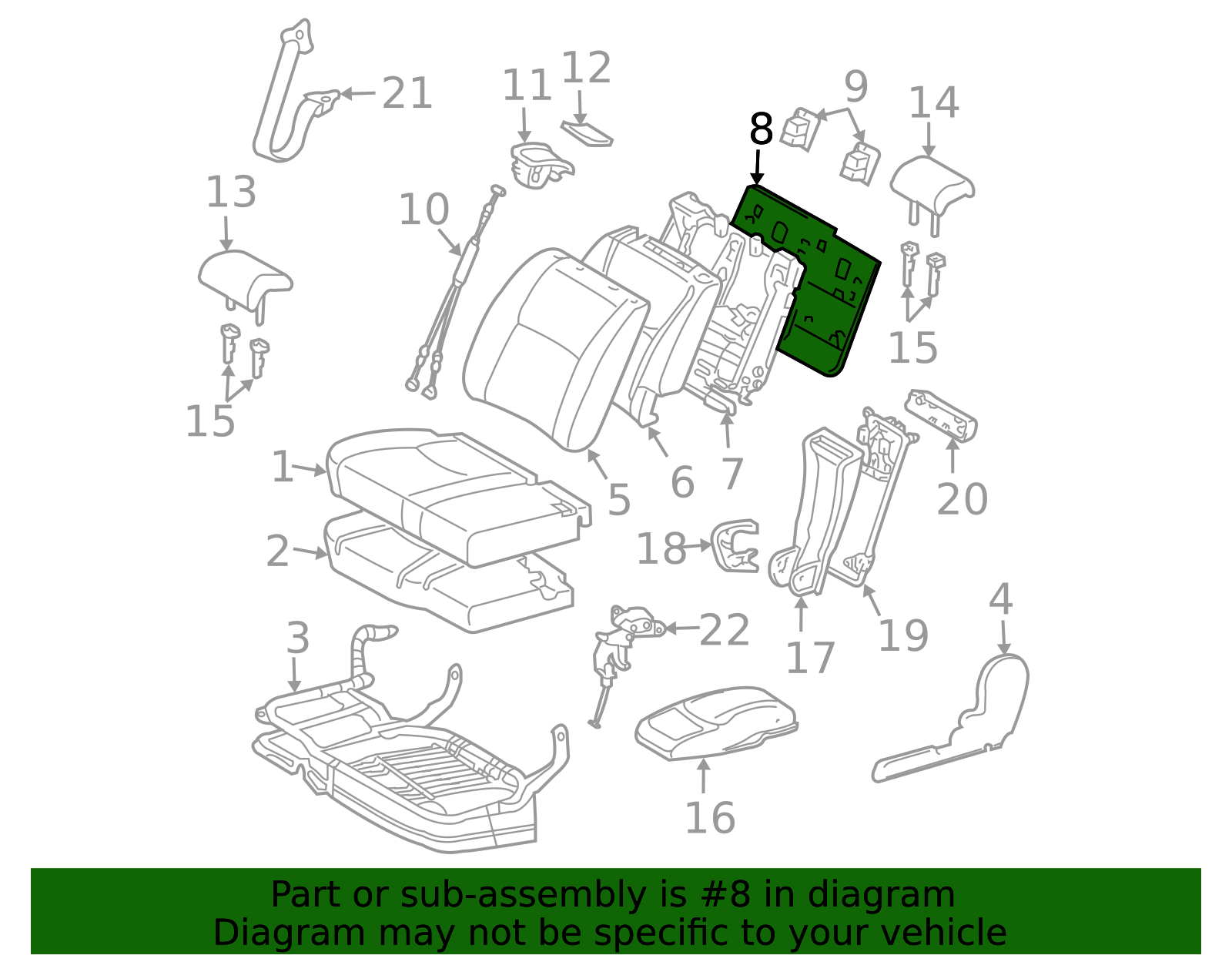 71890-48120-B0 - Seat Back Panel 2004-2007 Toyota Highlander | toyota ...
