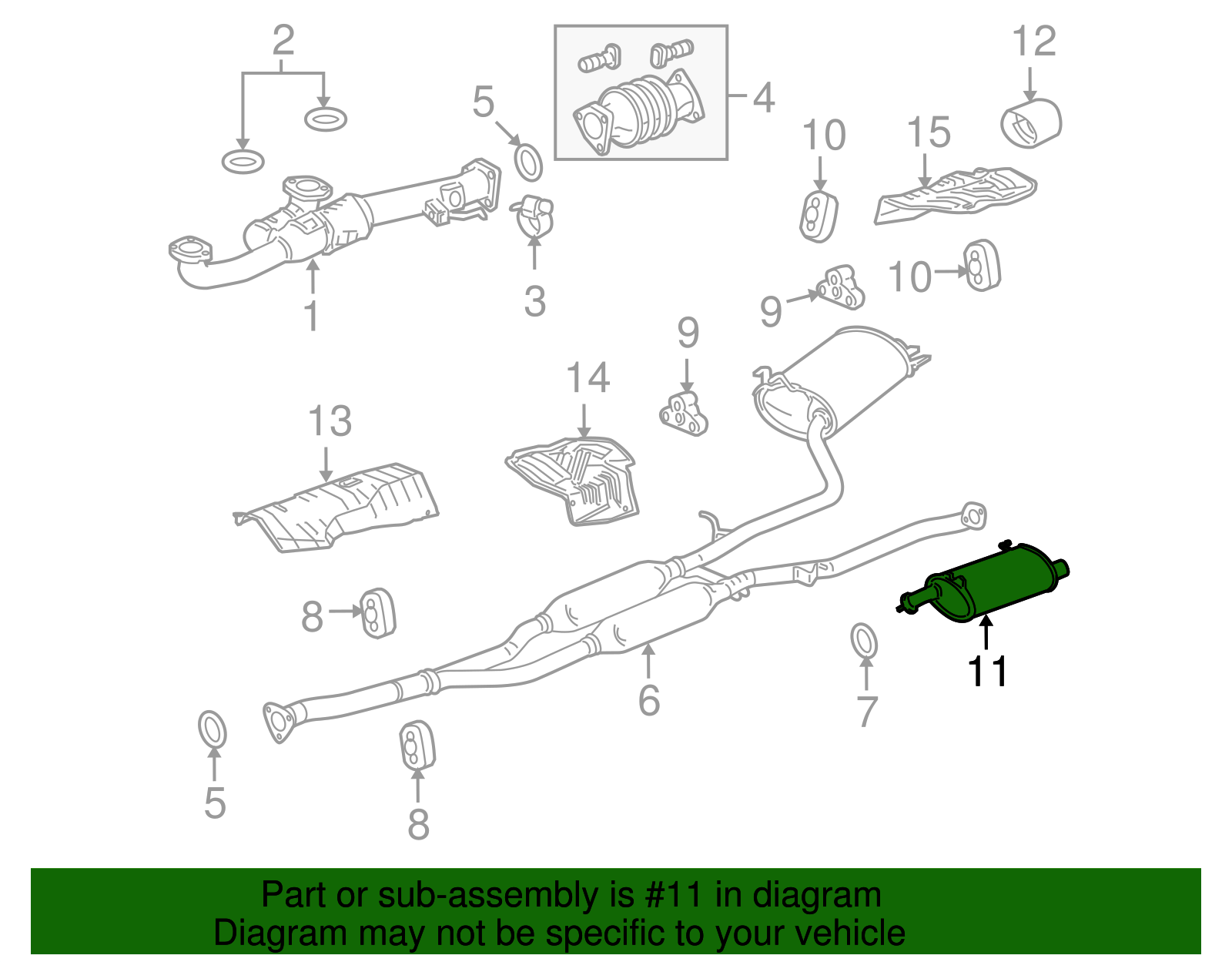 18305-TP7-A11 - Muffler 2013-2015 Honda Crosstour | Honda Parts Online
