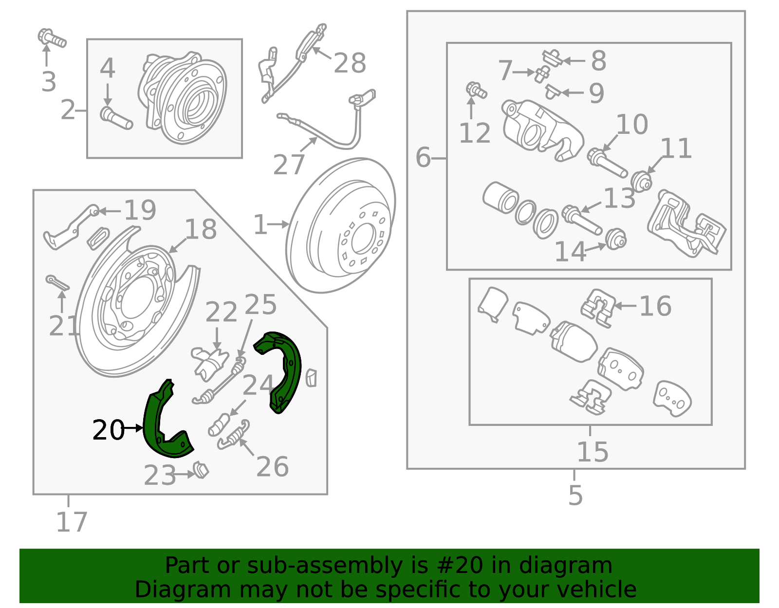 2013-2019 Hyundai Park Brake Shoes 58305-2WA00 | OEM Parts Online