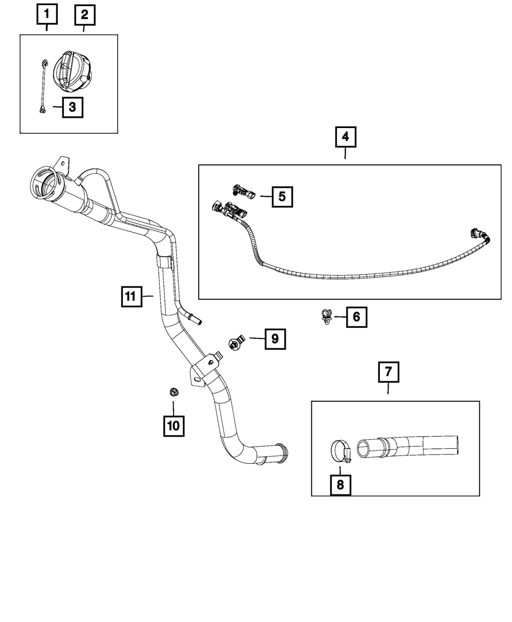 68083631AB - Fuel Vapor Re-Circulation Tube The Official Mopar eStore