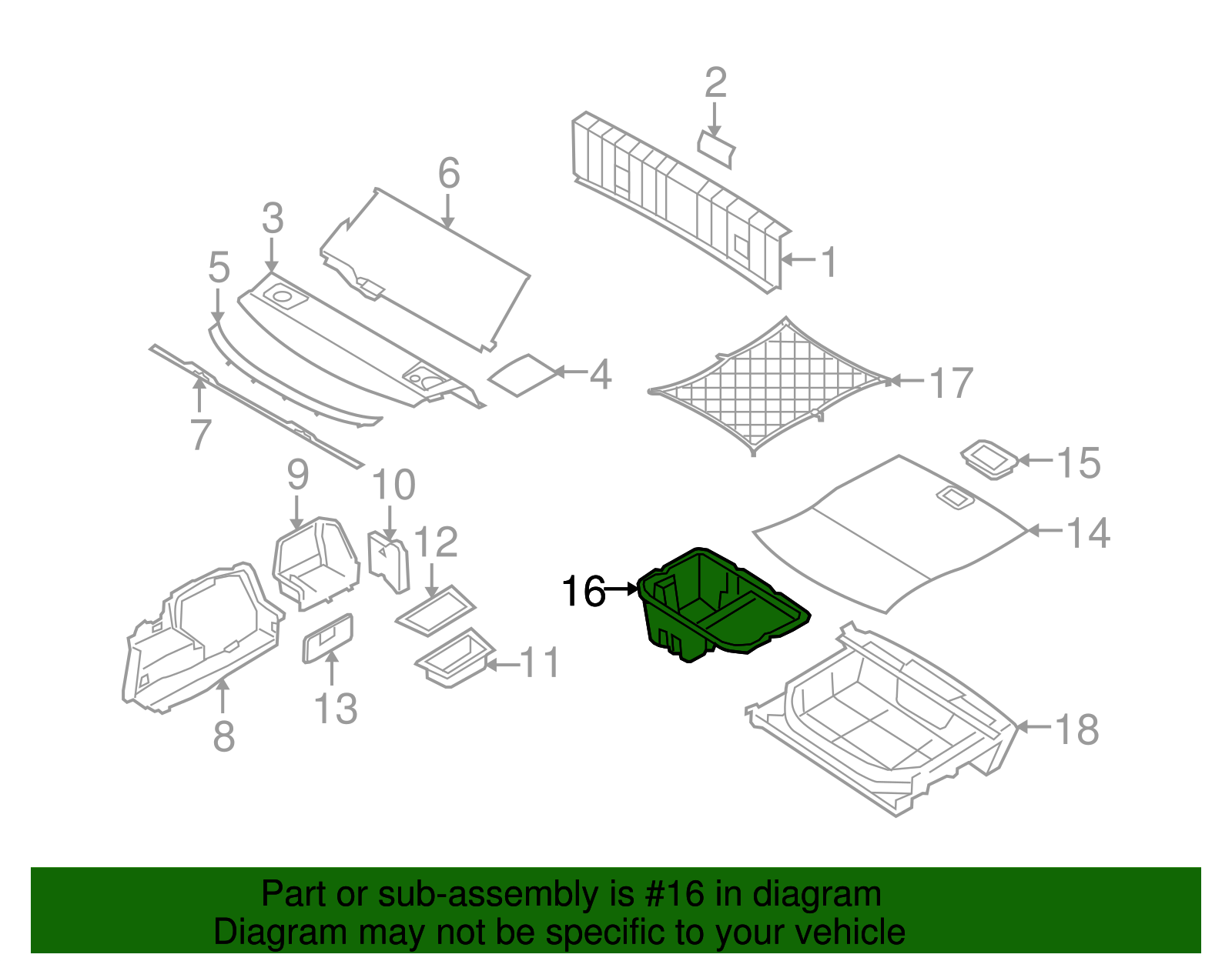 51477148920 - 2006-2013 BMW Segmented Storage Compartment - Coupe (51 ...