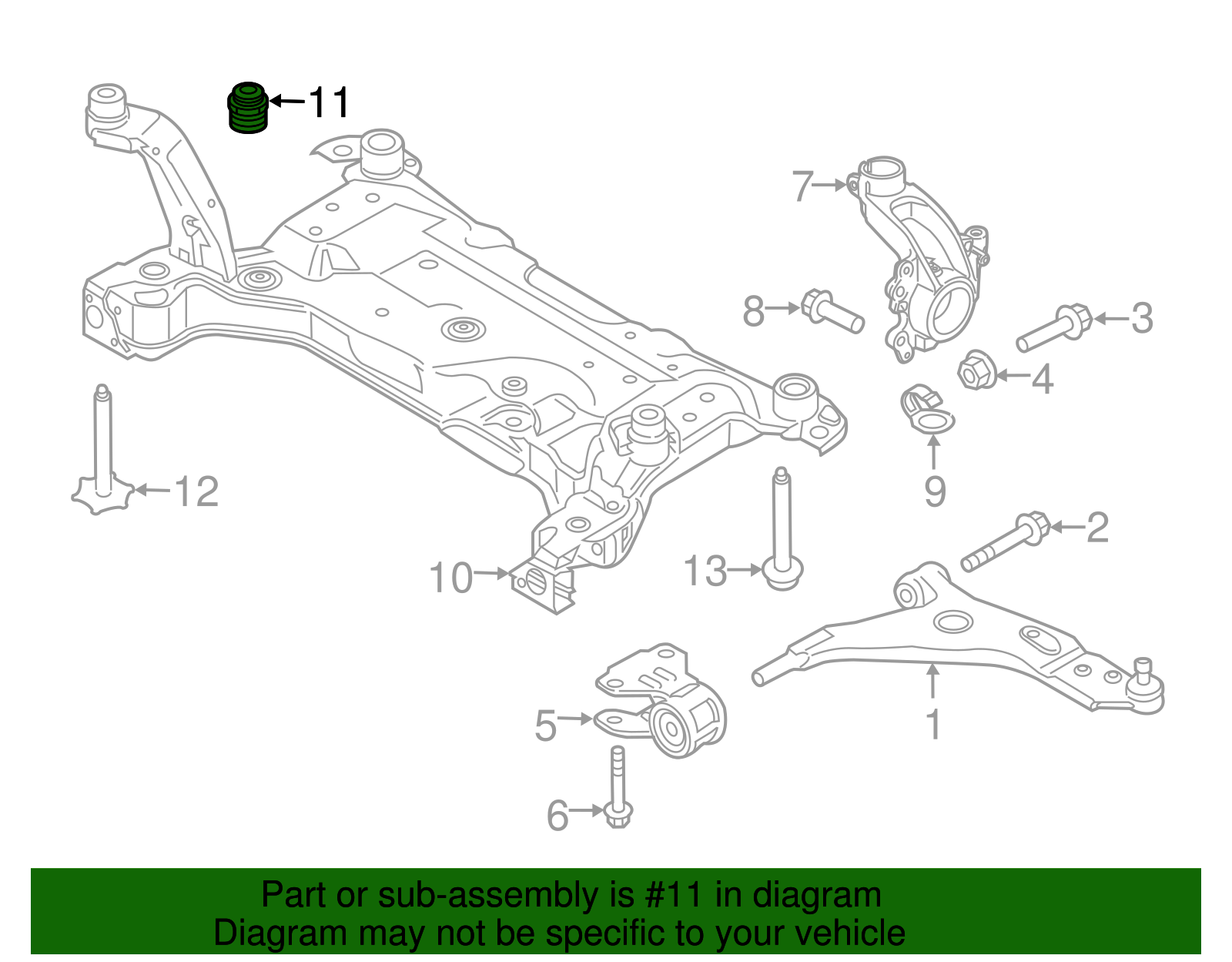 8V4Z-5A103-B - Ford Engine Cradle Insulator 2013-2019 Ford Escape ...