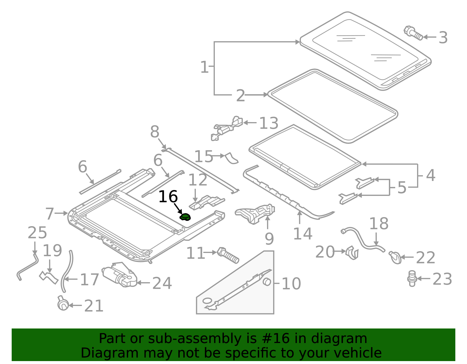 1998-2018 Volkswagen Sunroof Guide Rail 8D5-877-483 | VW Direct Auto Parts