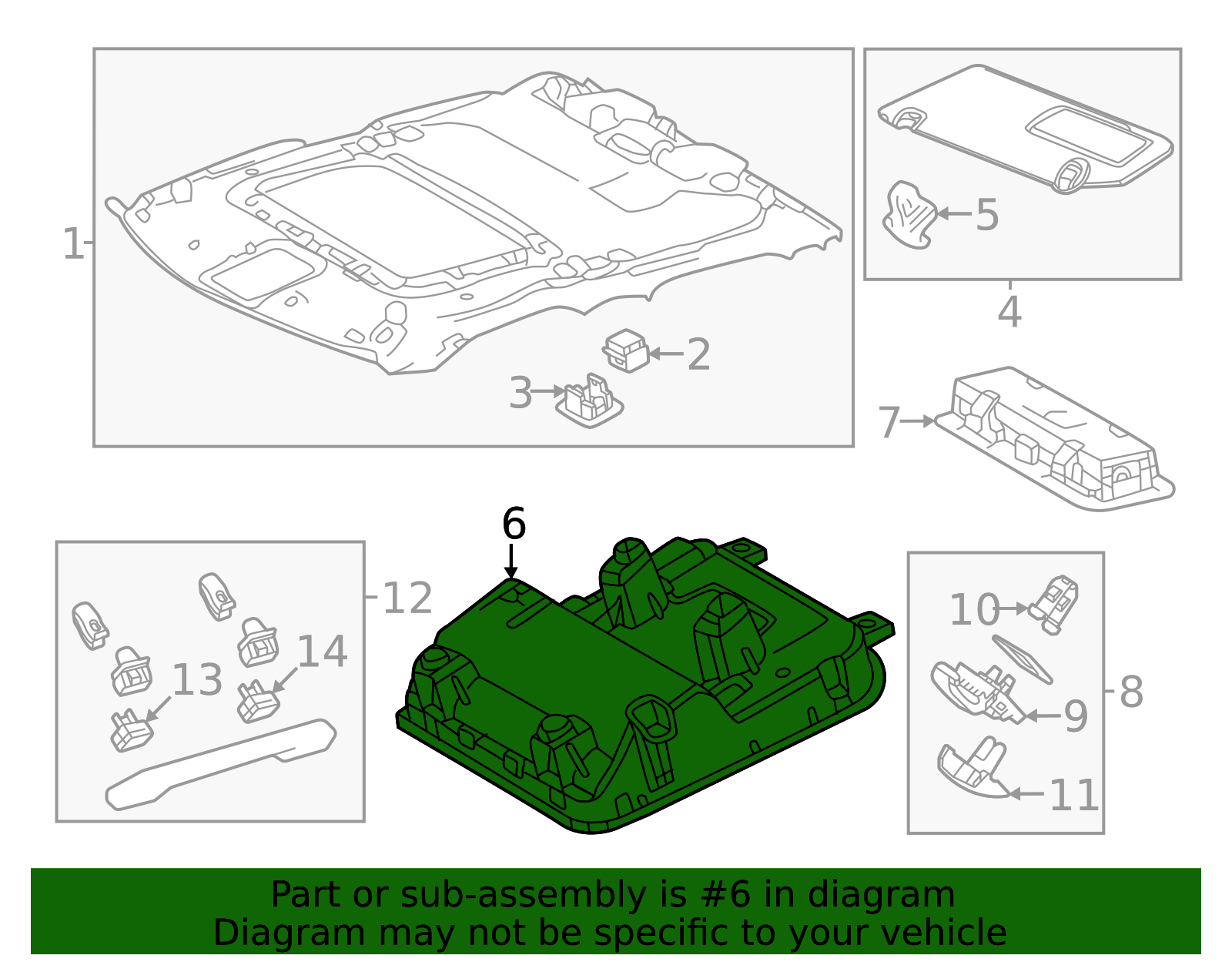 2024-2026 Toyota Tacoma Overhead Console 63650-AK010-C1 | Toyota Parts ...