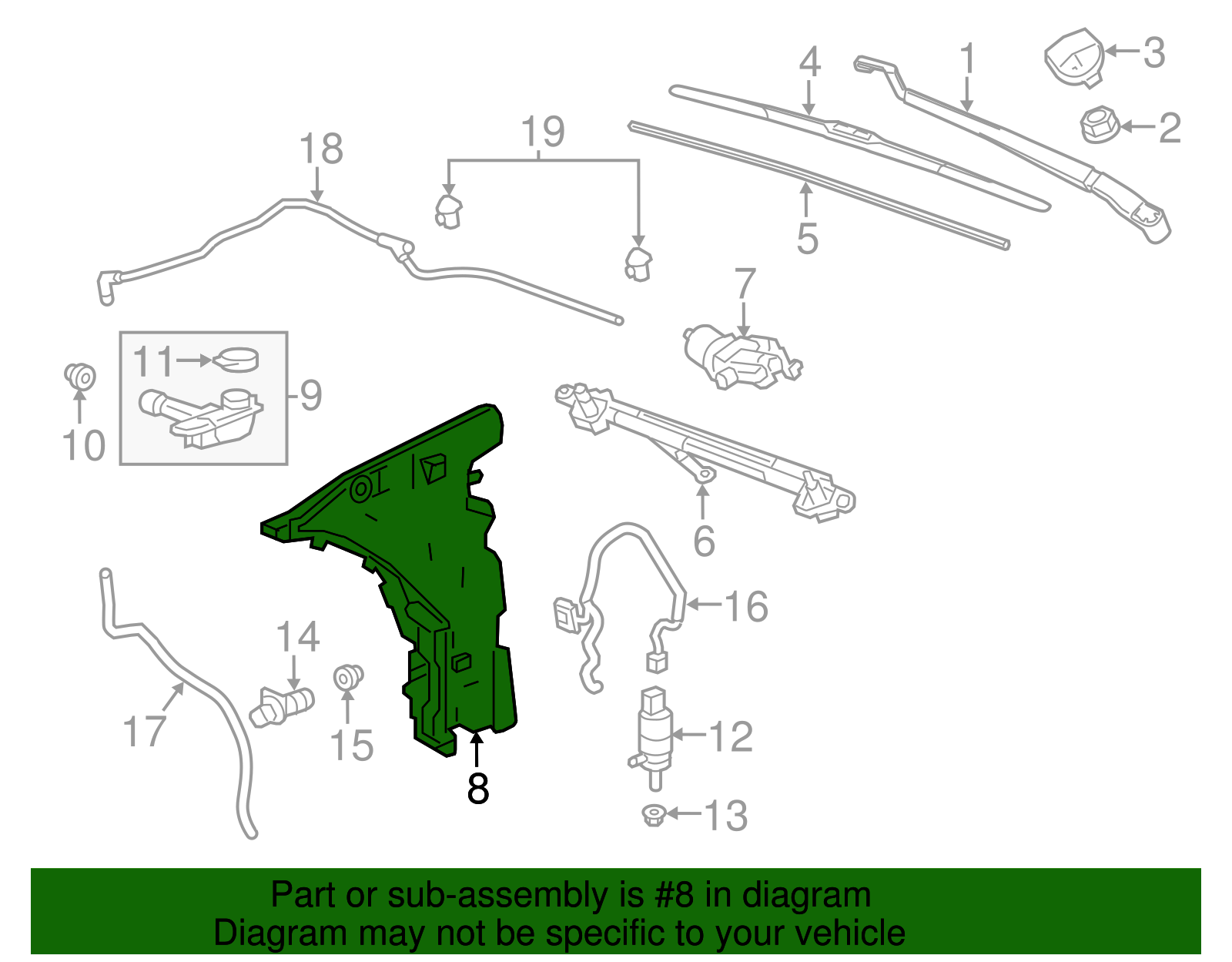 2013-2019 Cadillac ATS Windshield Washer Fluid Reservoir 23140044 ...