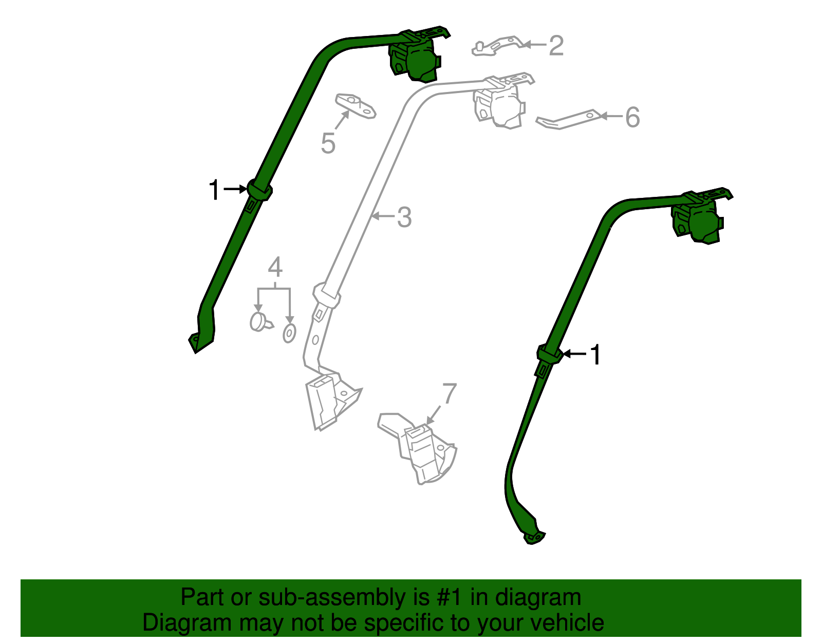 2017-2019 Toyota Corolla Outer Belt Assembly 73360-02560-A1 | Toyota ...